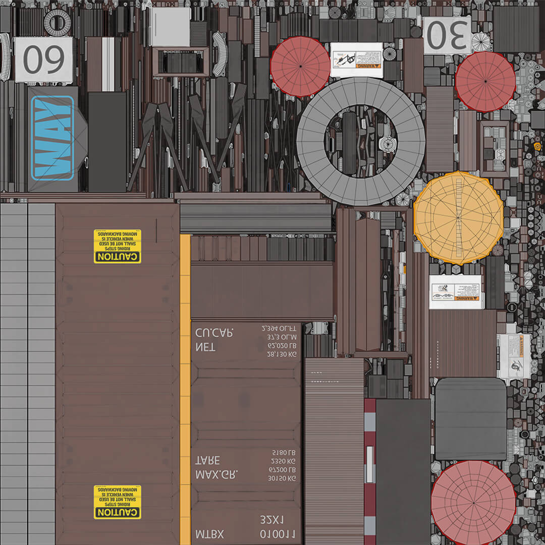 Container Carrier Trailer 03 for Heavy Truck PBR - 3D Model by Eight Vertex
