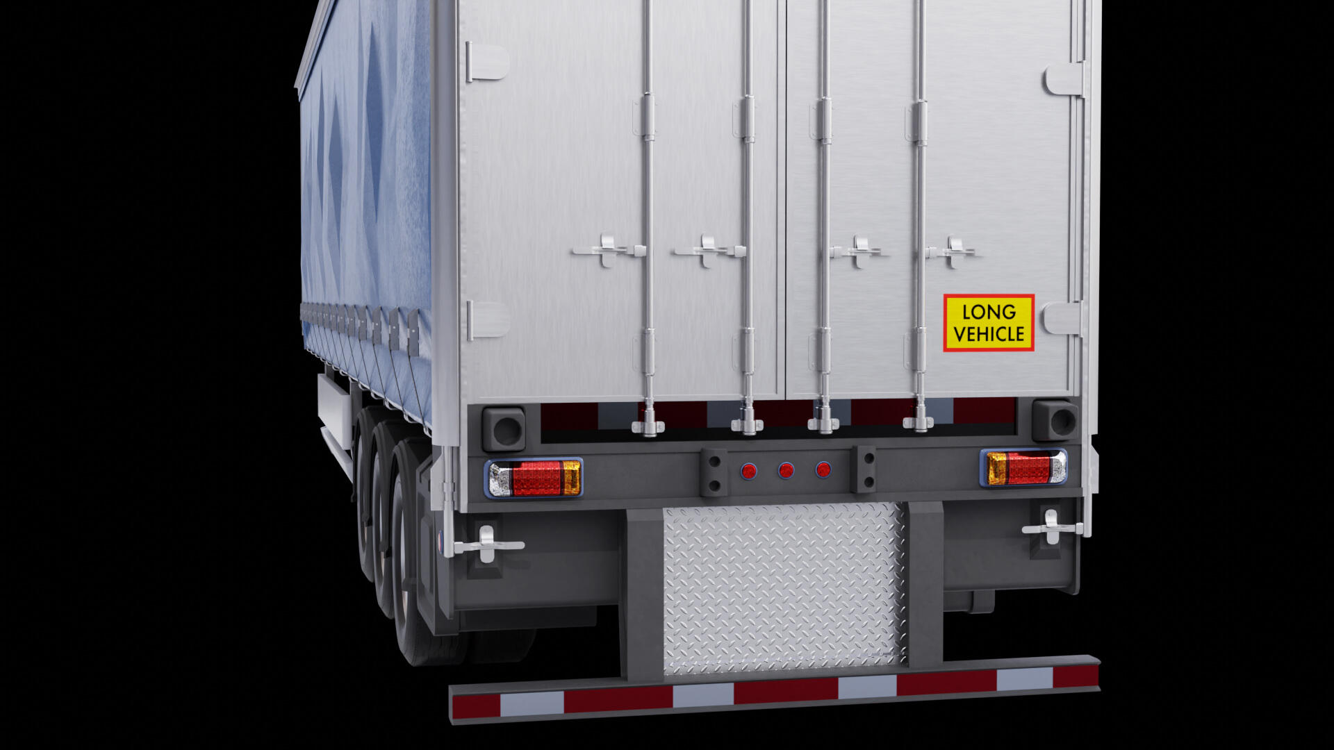 Curtainsider Semi Trailer All PBR Unity UE Textures - 3D Model by Eight Vertex