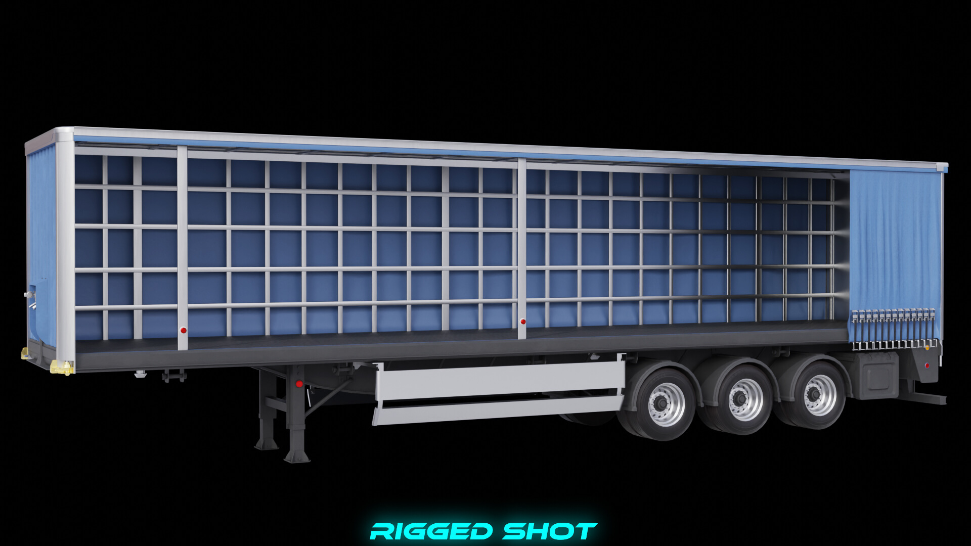 Curtainsider Semi Trailer All PBR Unity UE Textures - 3D Model by Eight Vertex