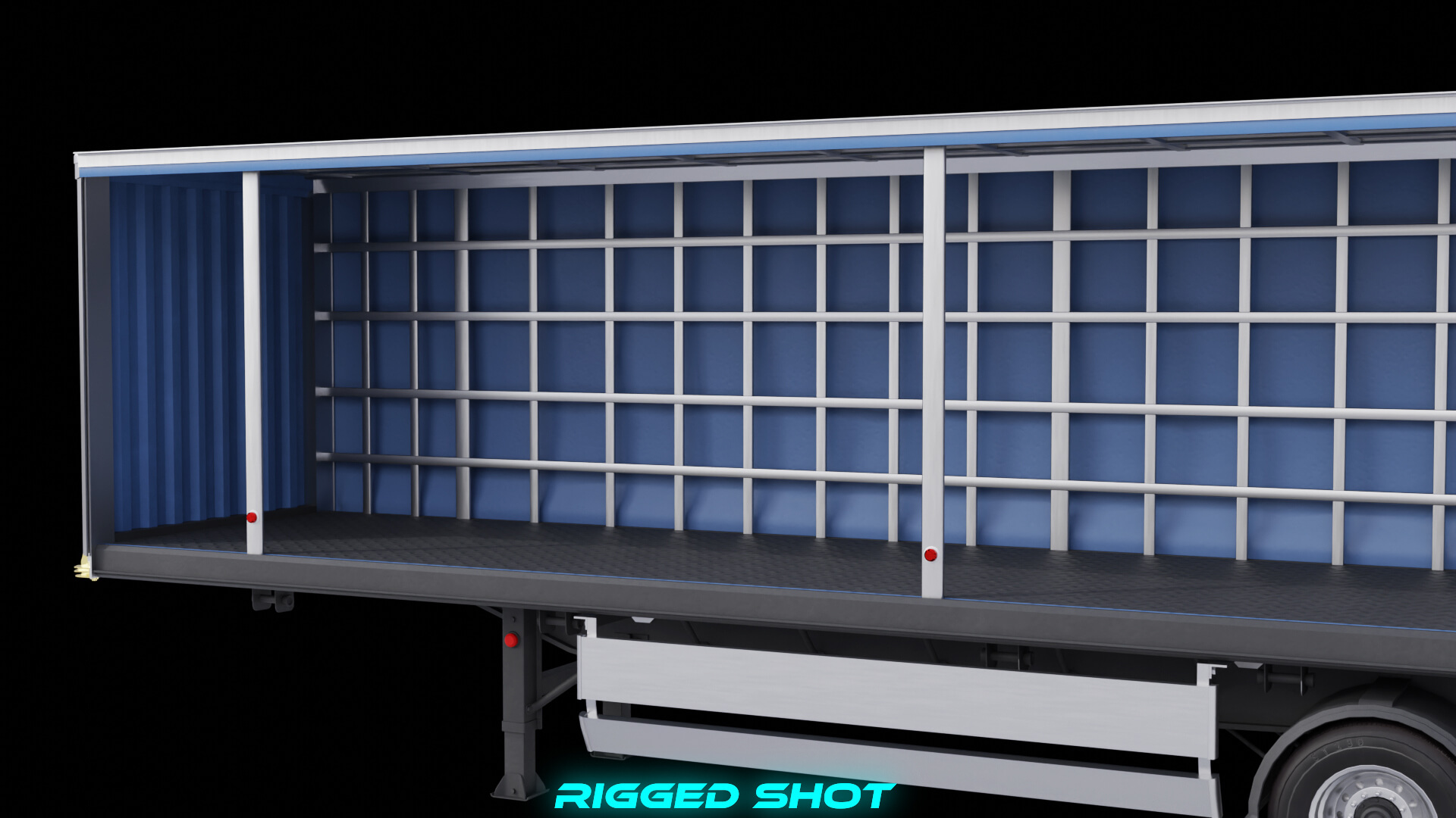 Curtainsider Semi Trailer All PBR Unity UE Textures - 3D Model by Eight Vertex