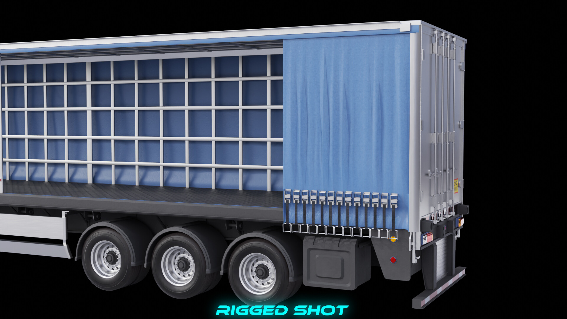 Curtainsider Semi Trailer All PBR Unity UE Textures - 3D Model by Eight Vertex