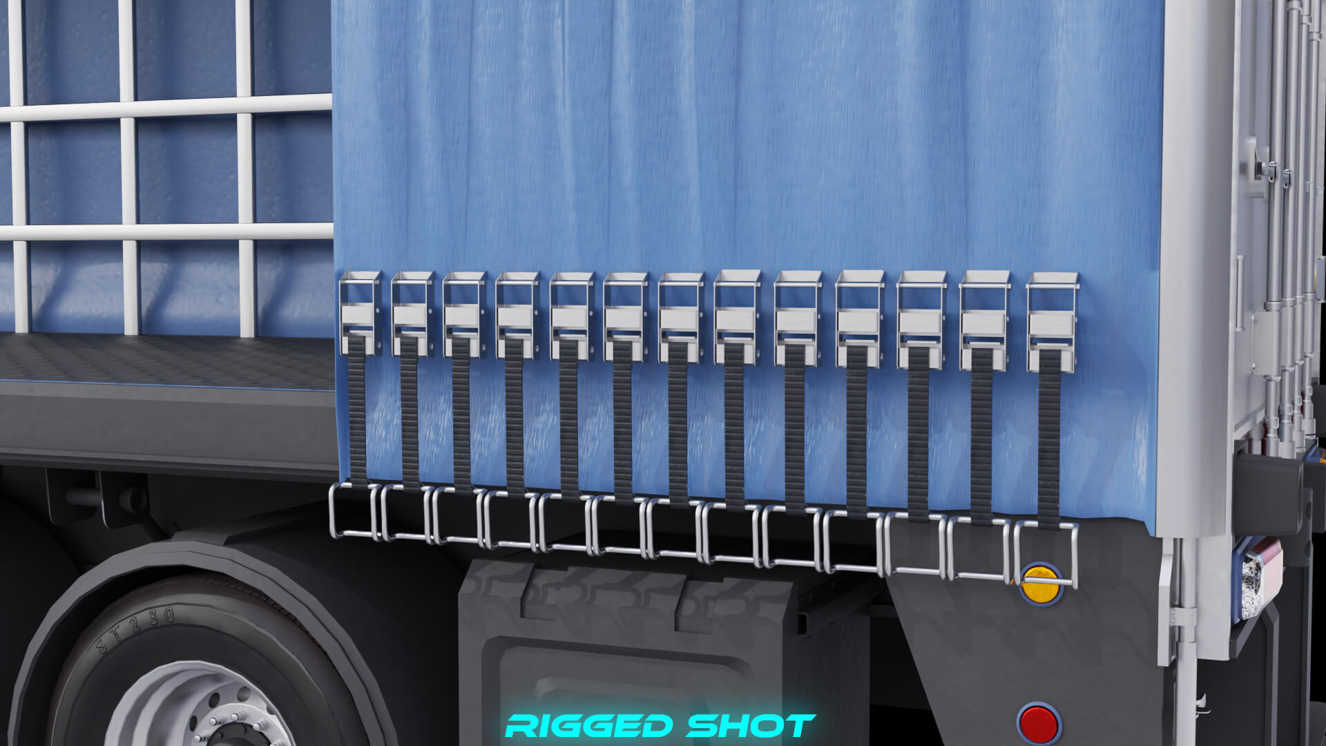 Curtainsider Semi Trailer All PBR Unity UE Textures - 3D Model by Eight Vertex