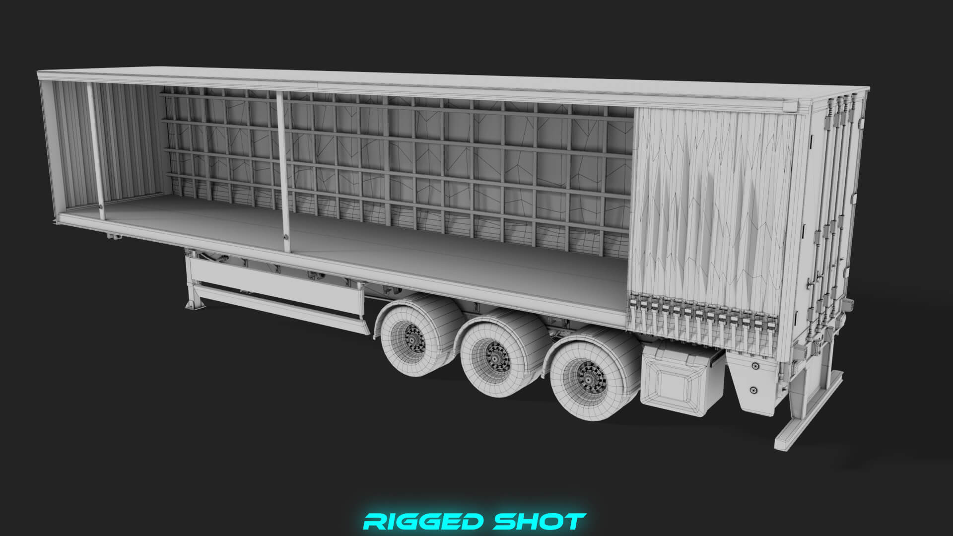 Curtainsider Semi Trailer All PBR Unity UE Textures - 3D Model by Eight ...