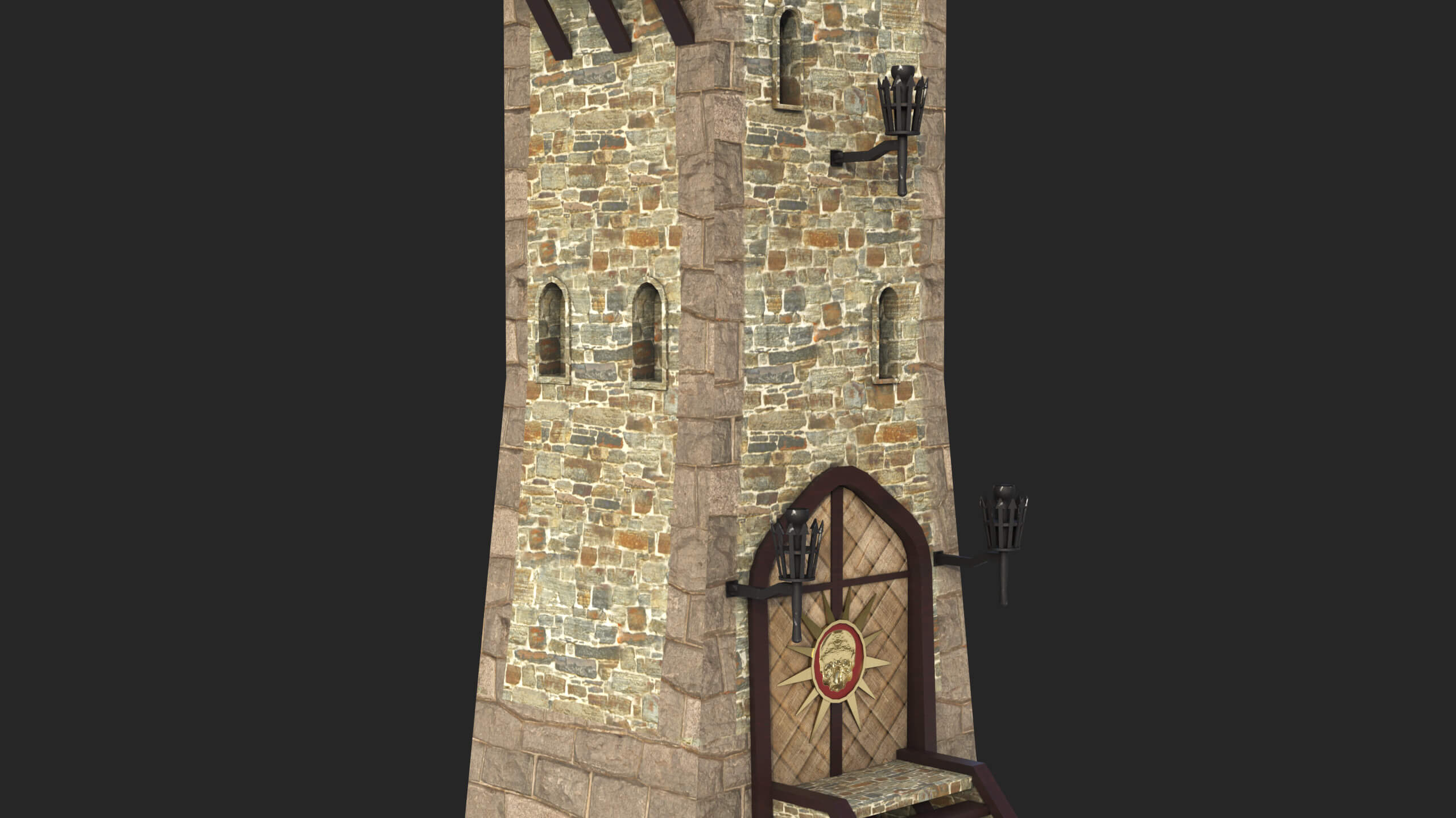 Castle Watch Tower 01 All PBR Unity UE Textures Included - 3D Model by ...