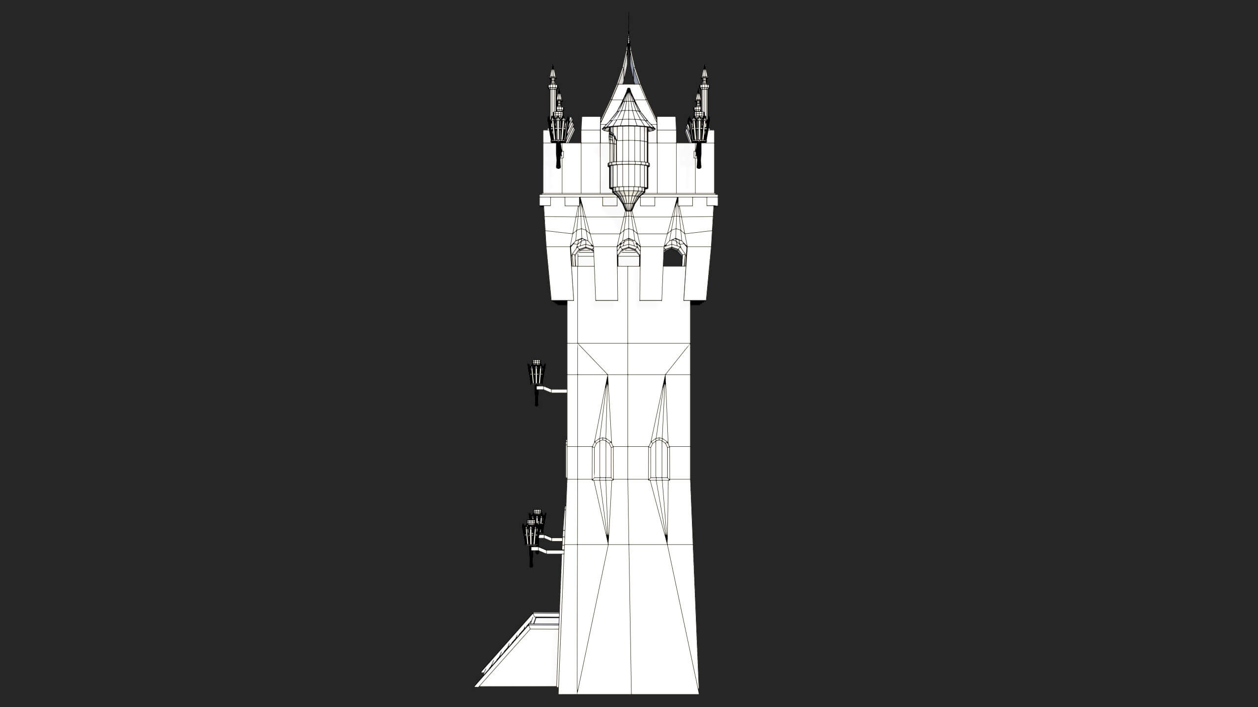 Castle Watch Tower 01 All PBR Unity UE Textures Included - 3D Model by ...