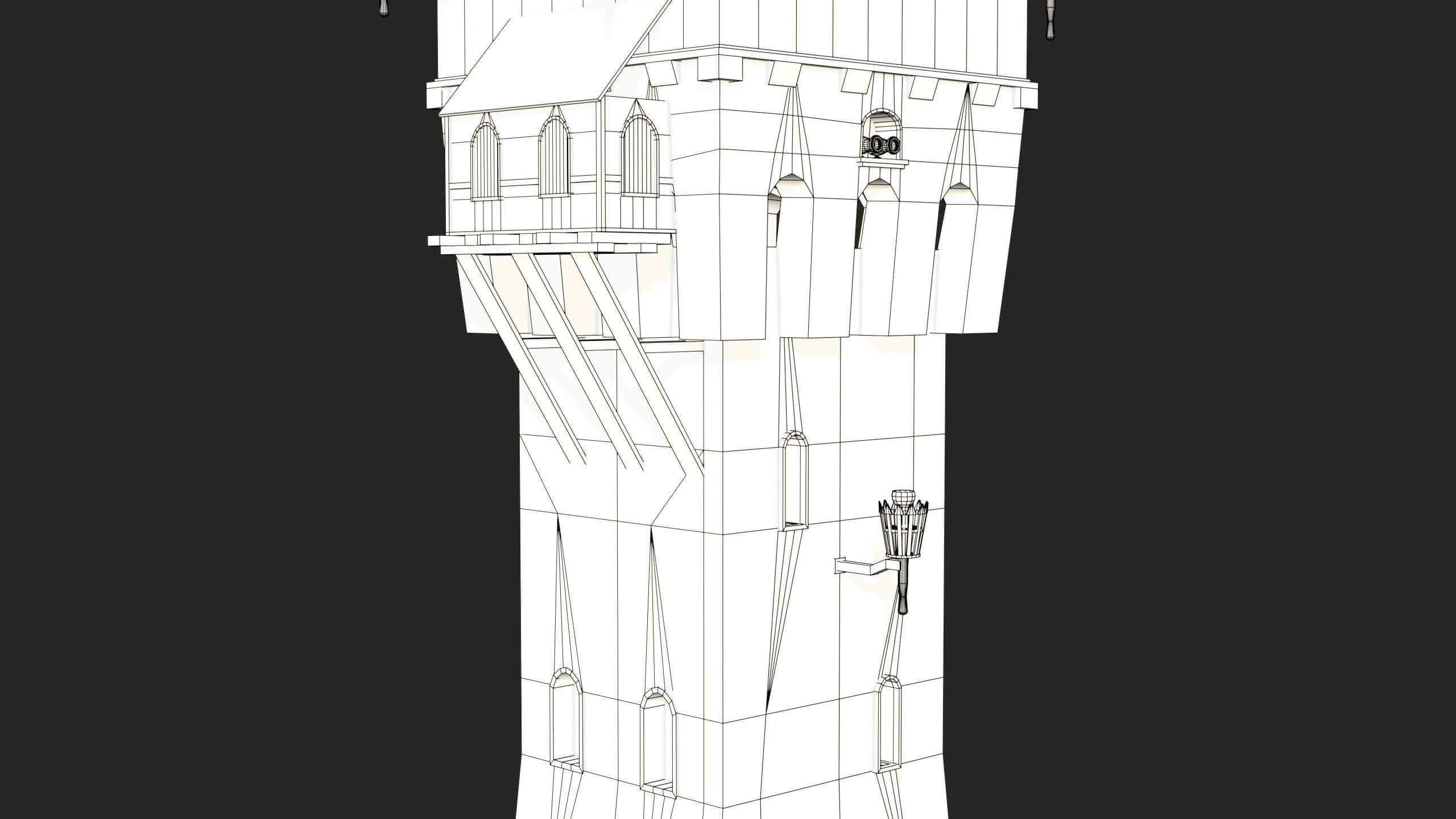 Castle Watch Tower 01 All PBR Unity UE Textures Included - 3D Model by ...