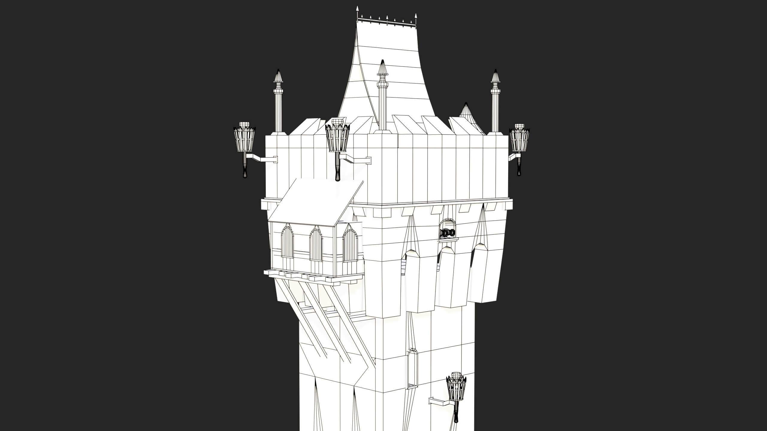 Castle Watch Tower 01 All PBR Unity UE Textures Included - 3D Model by ...