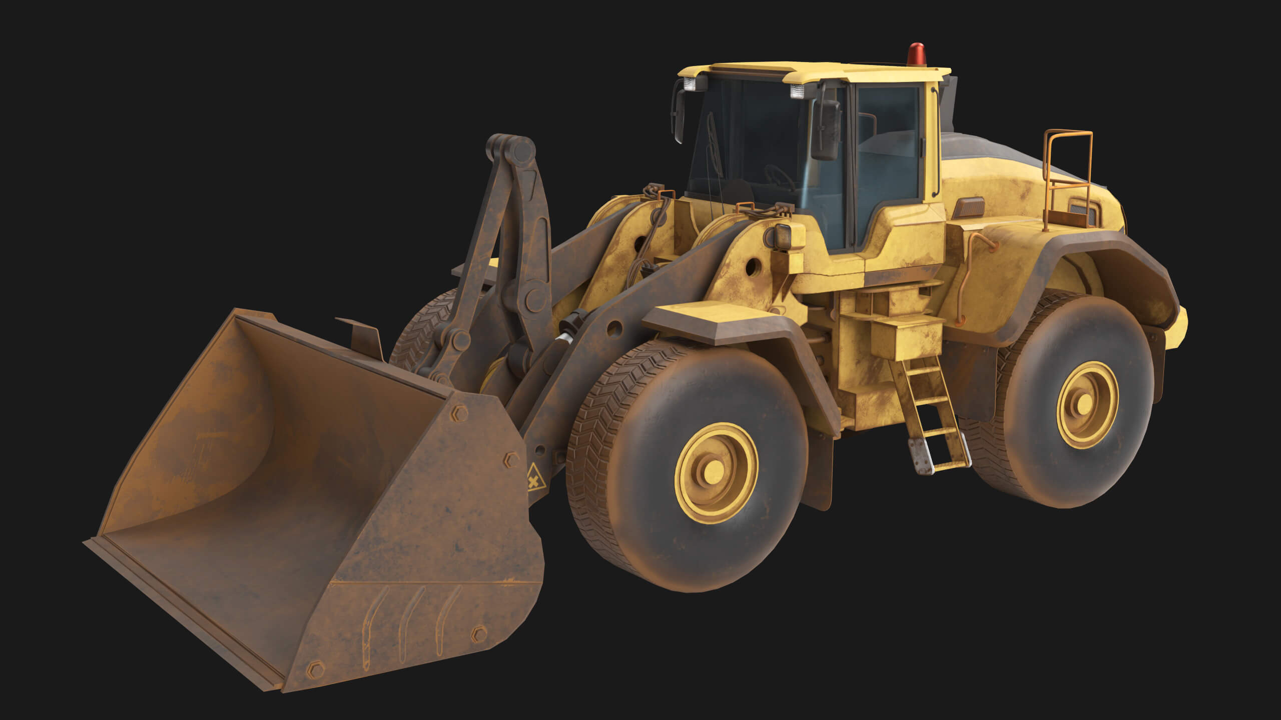 Dirty Mining Truck 02 Wheel Loader All PBR Unity UE Textures - 3D Model ...