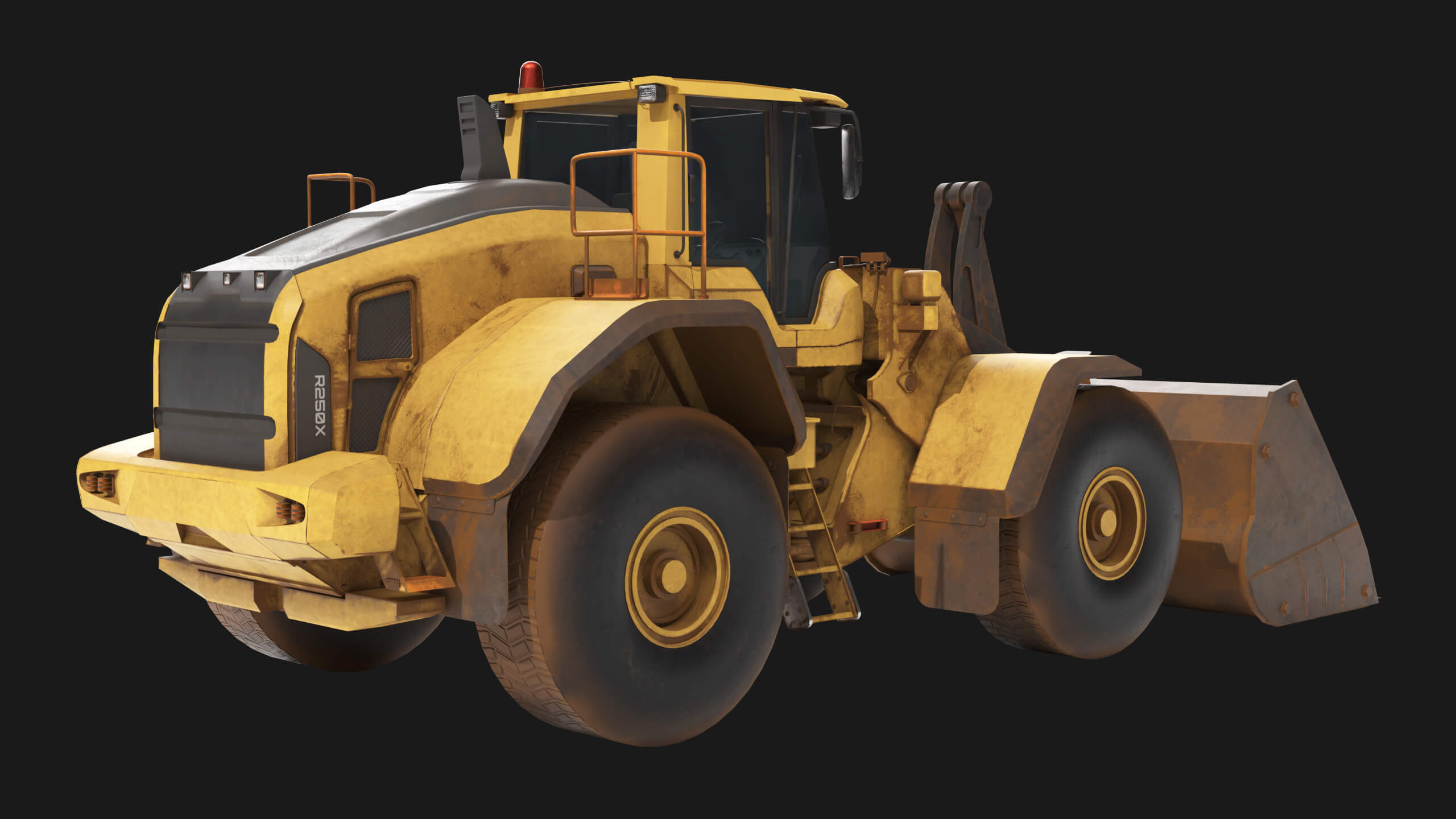 Dirty Mining Truck 02 Wheel Loader All PBR Unity UE Textures - 3D Model ...