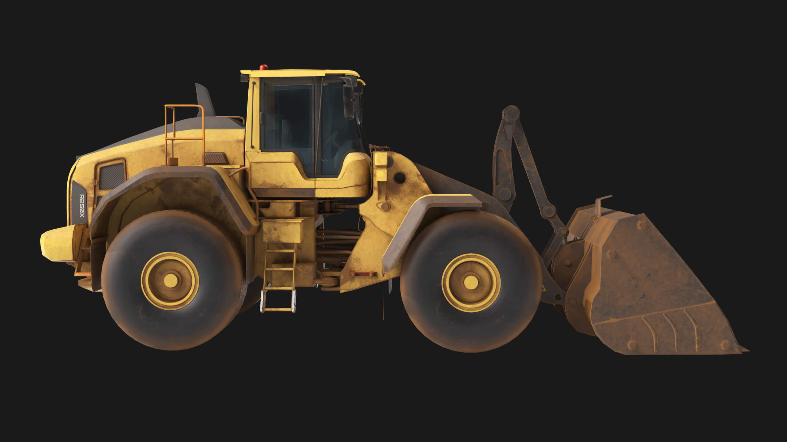 Dirty Mining Truck 02 Wheel Loader All PBR Unity UE Textures - 3D Model ...