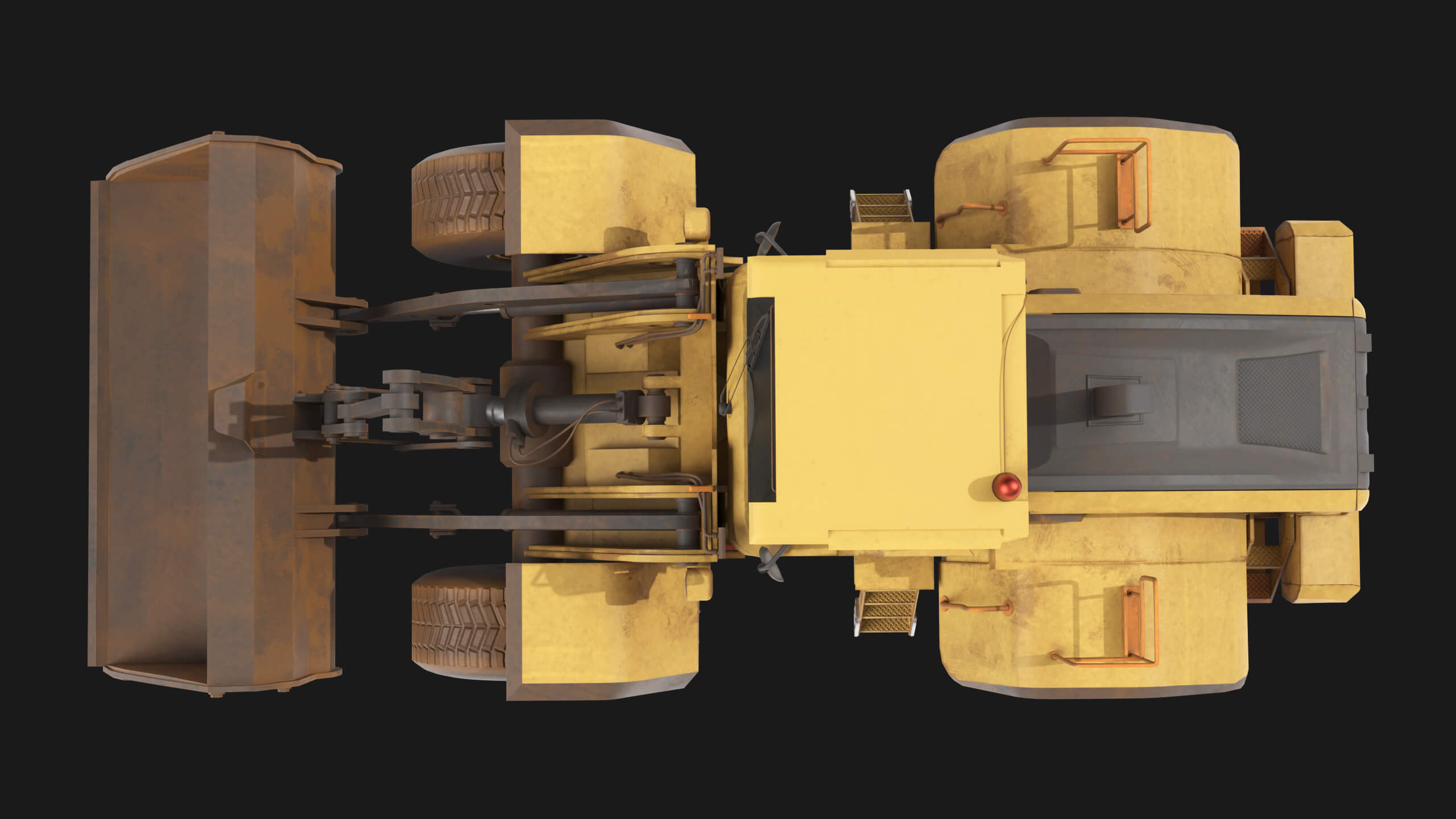 Dirty Mining Truck 02 Wheel Loader All PBR Unity UE Textures - 3D Model ...