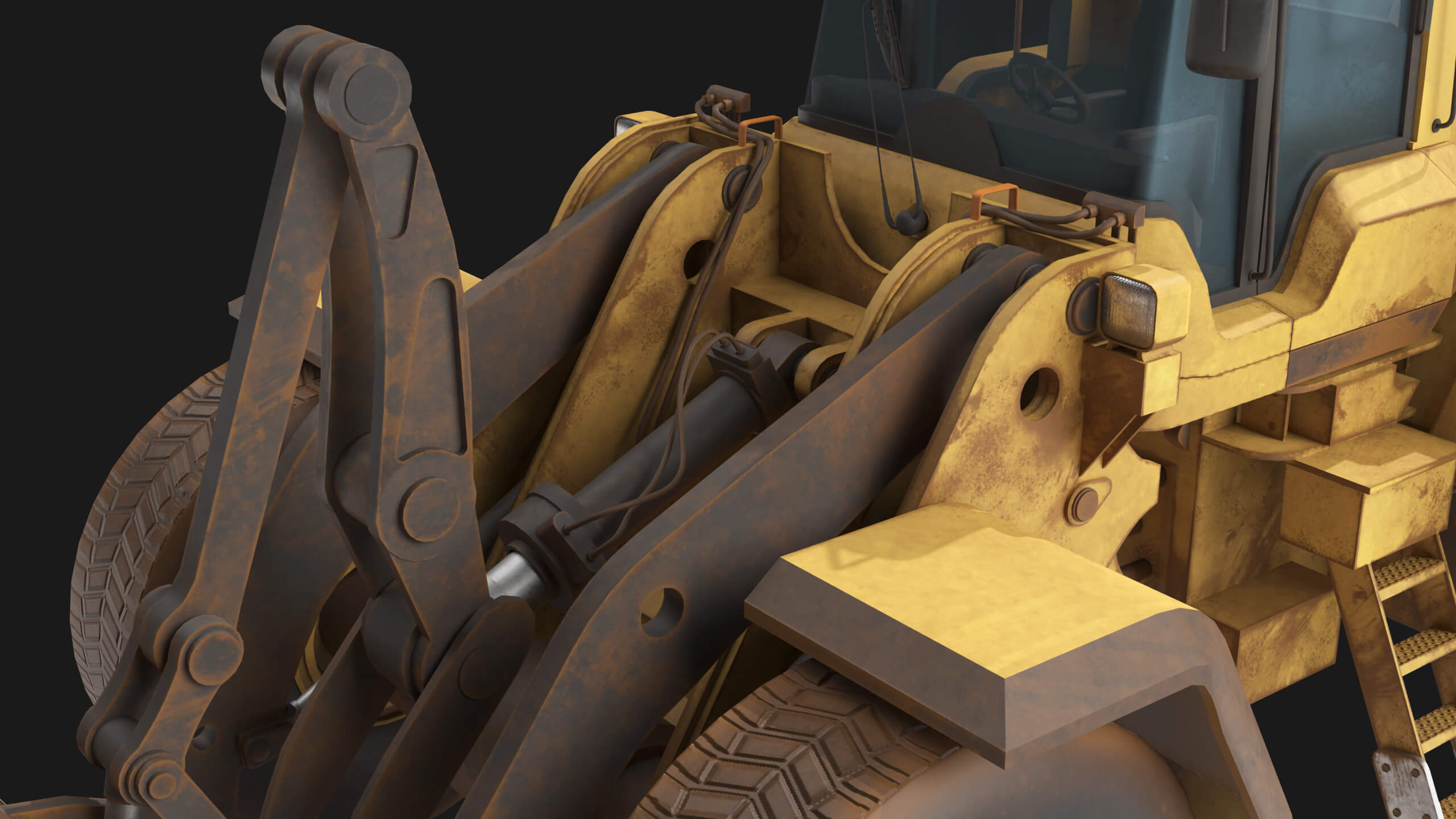 Dirty Mining Truck 02 Wheel Loader All PBR Unity UE Textures - 3D Model ...
