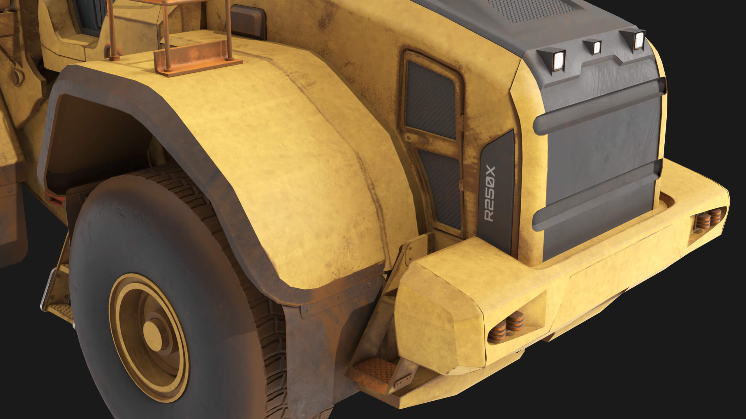 Dirty Mining Truck 02 Wheel Loader All PBR Unity UE Textures - 3D Model ...