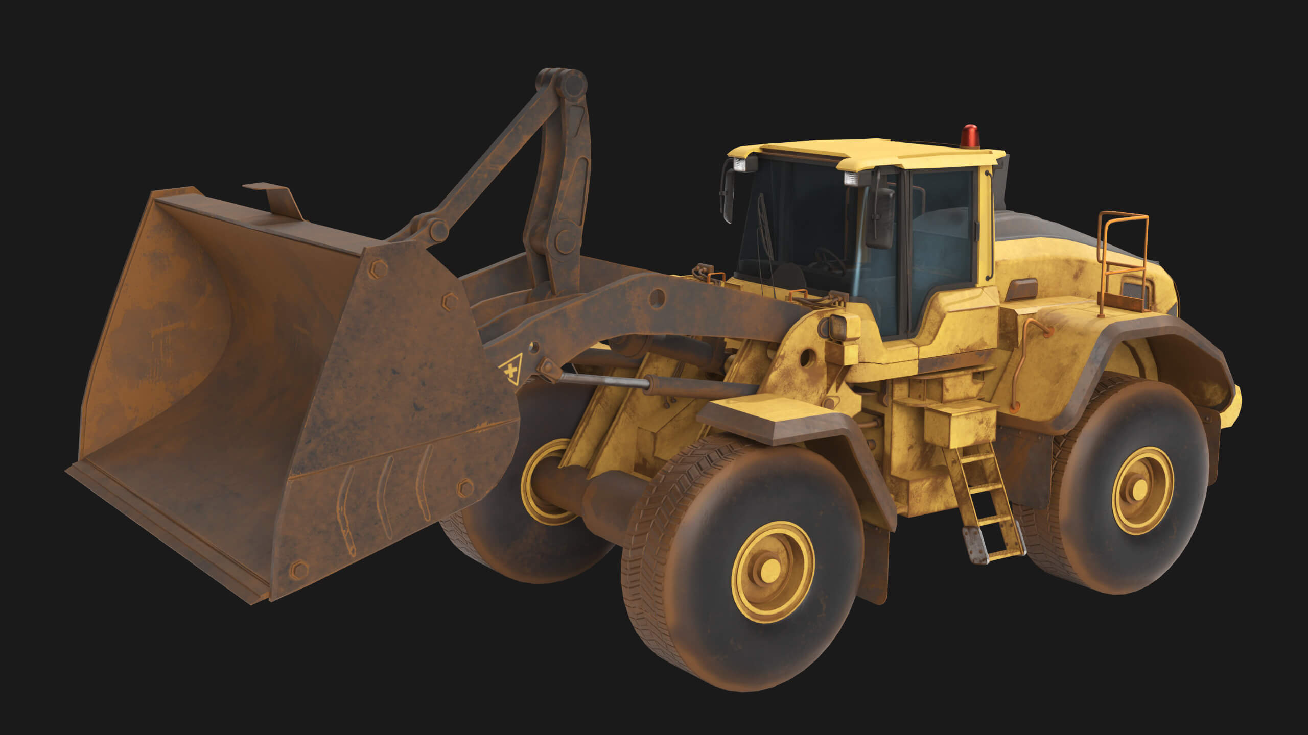 Dirty Mining Truck 02 Wheel Loader All PBR Unity UE Textures - 3D Model ...