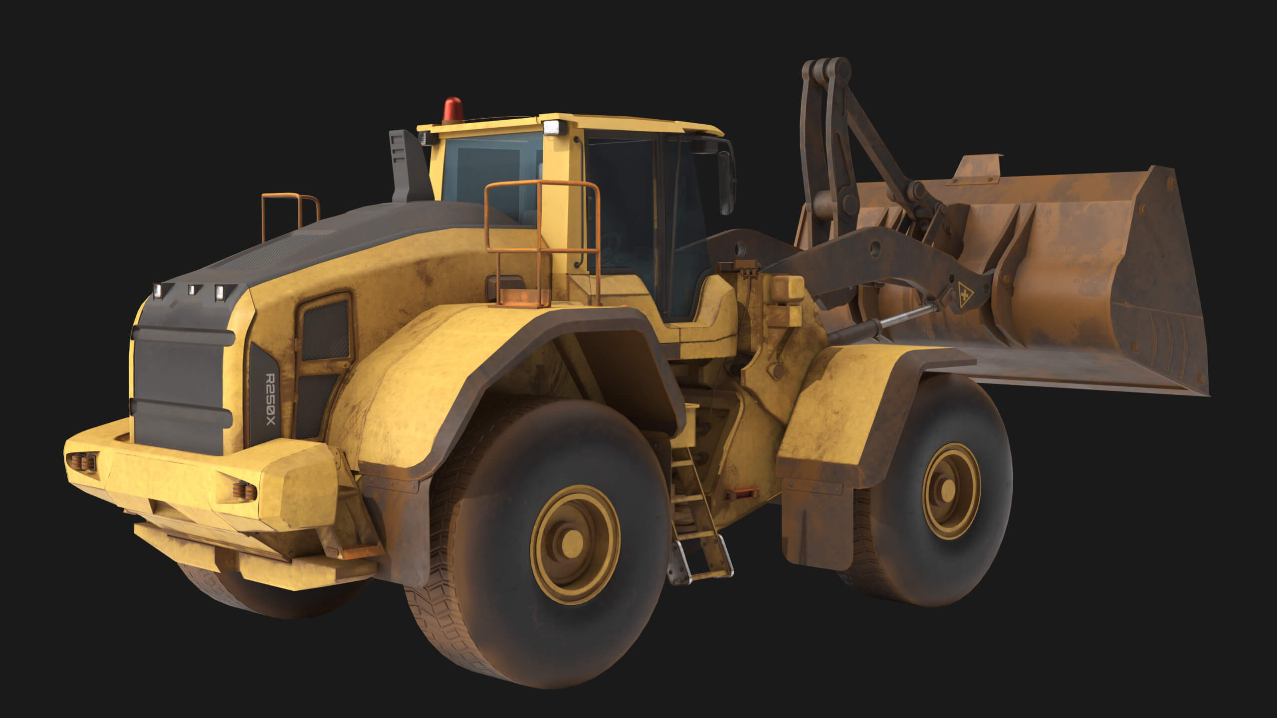 Dirty Mining Truck 02 Wheel Loader All PBR Unity UE Textures - 3D Model ...