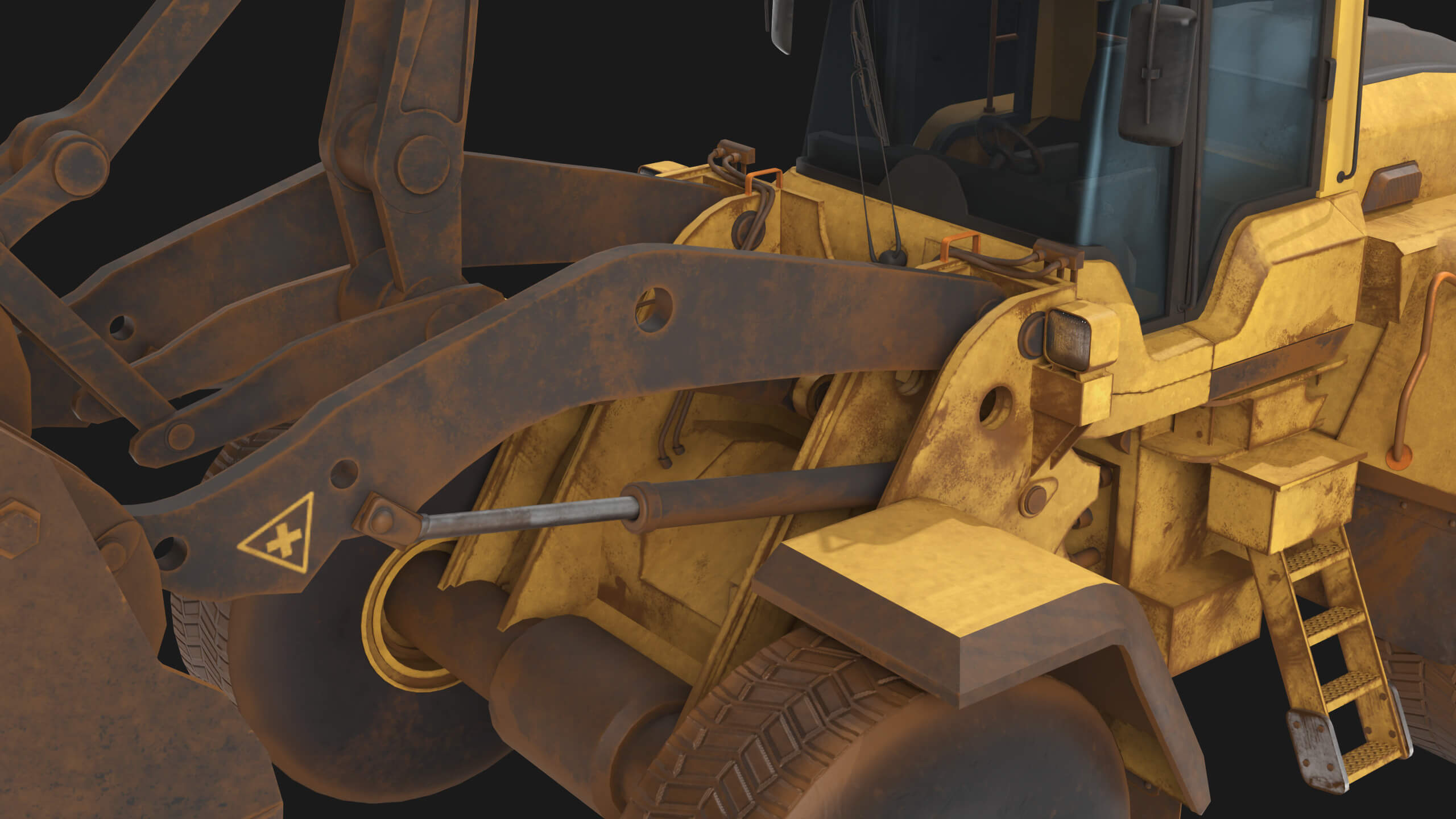 Dirty Mining Truck 02 Wheel Loader All PBR Unity UE Textures - 3D Model ...
