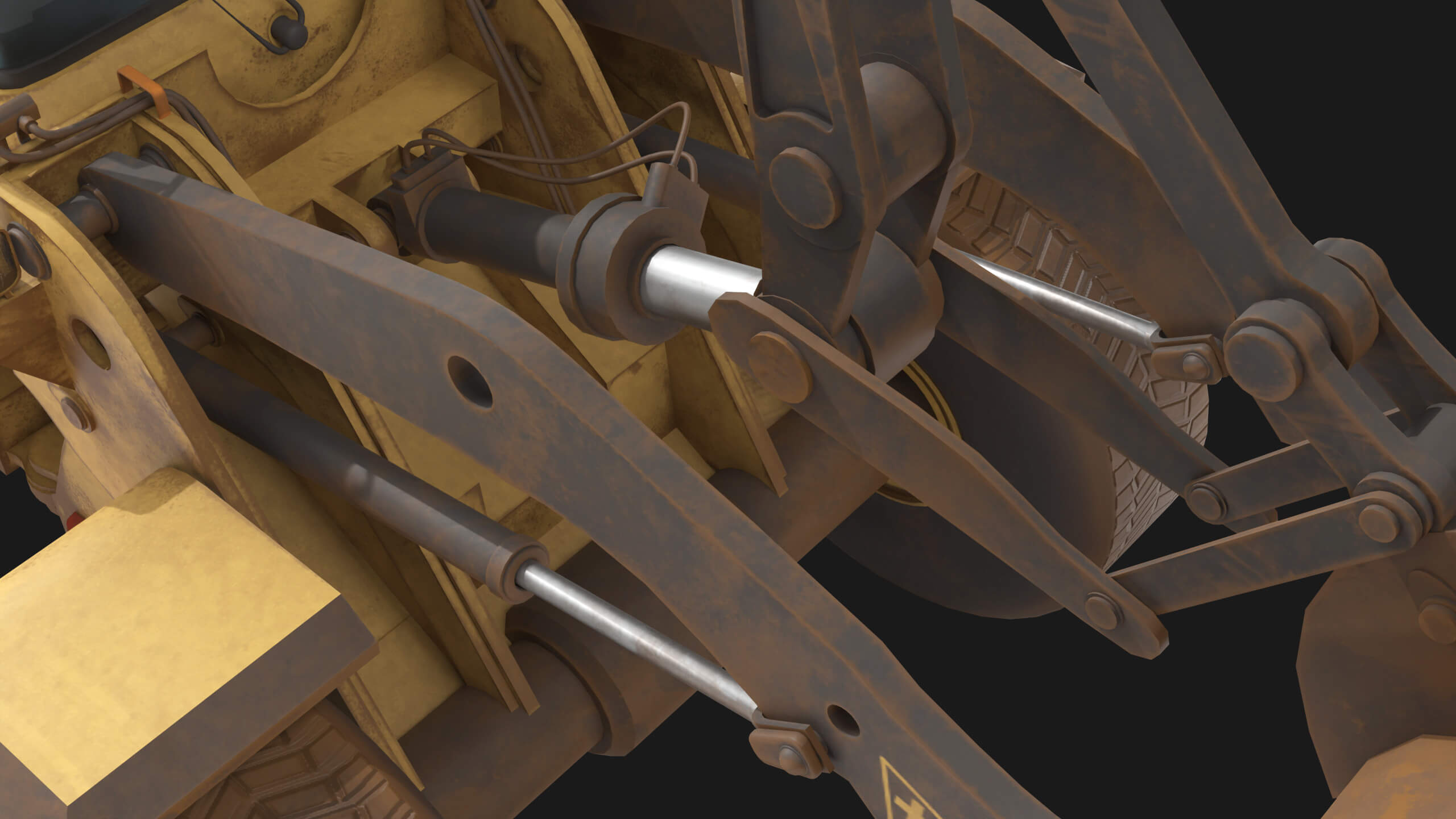 Dirty Mining Truck 02 Wheel Loader All PBR Unity UE Textures - 3D Model ...