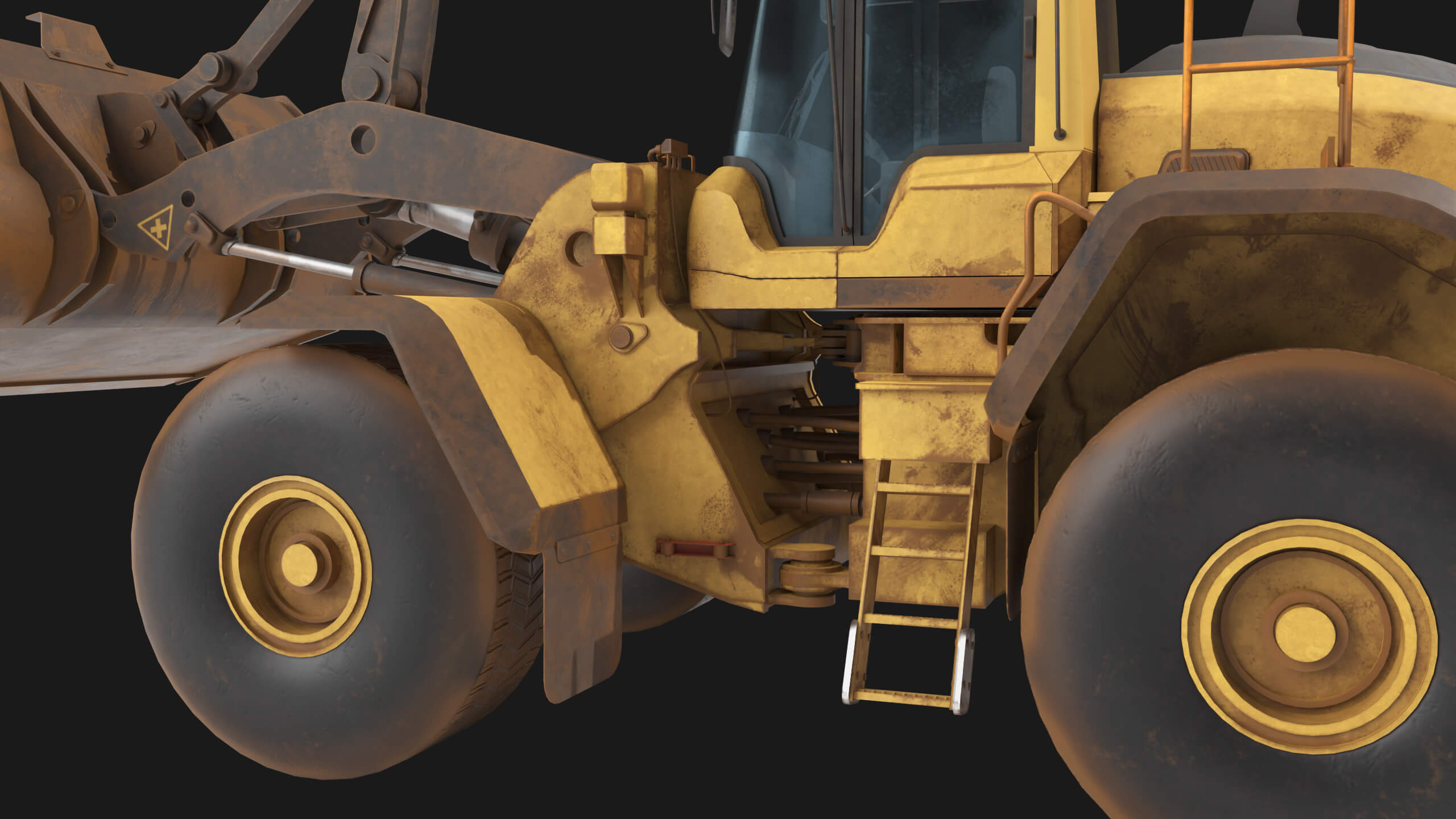Dirty Mining Truck 02 Wheel Loader All PBR Unity UE Textures - 3D Model ...