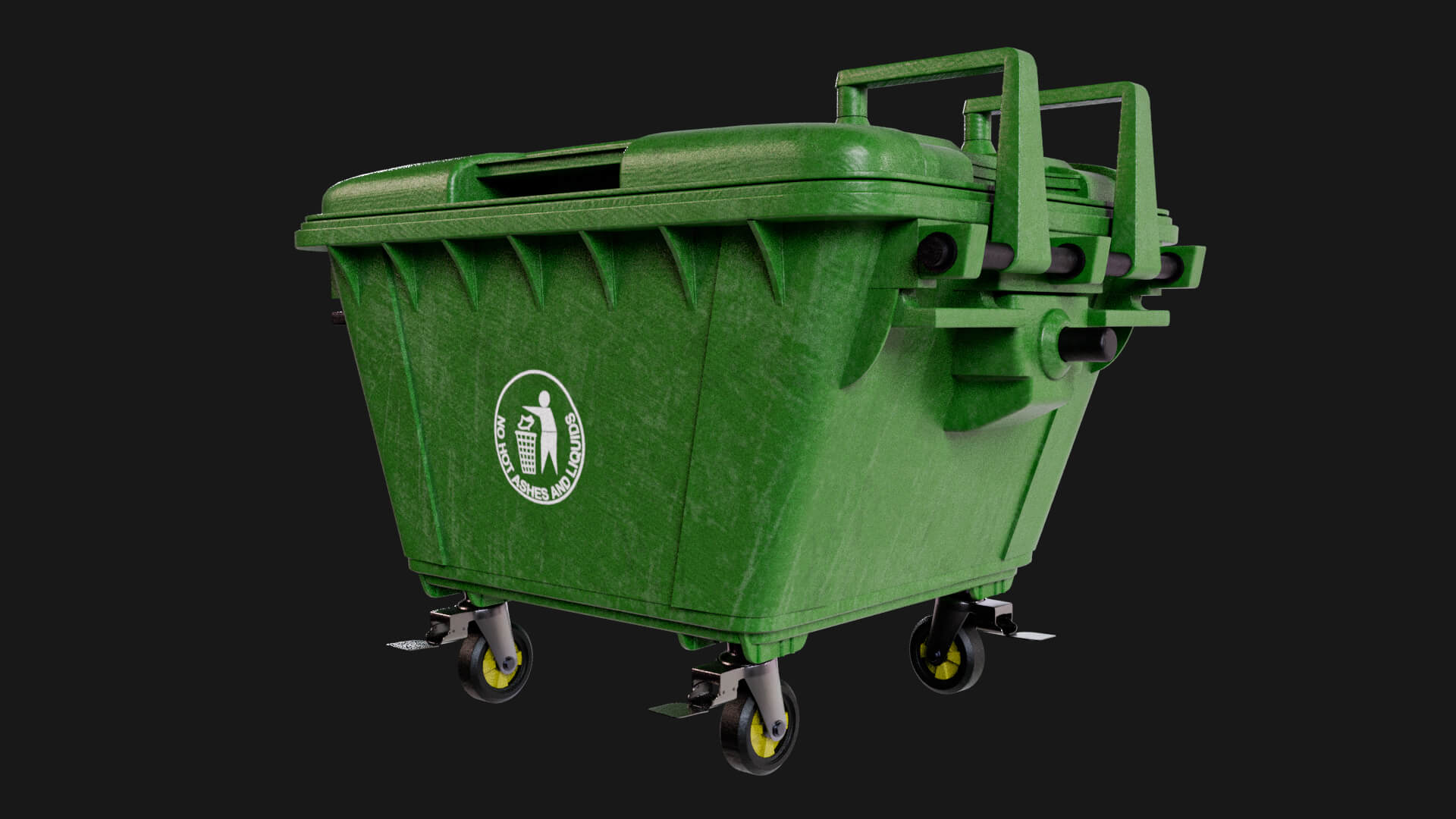 Dustbin Rigged PBR Unity UE V-Ray Arnold Textures Included 3D Model by ...