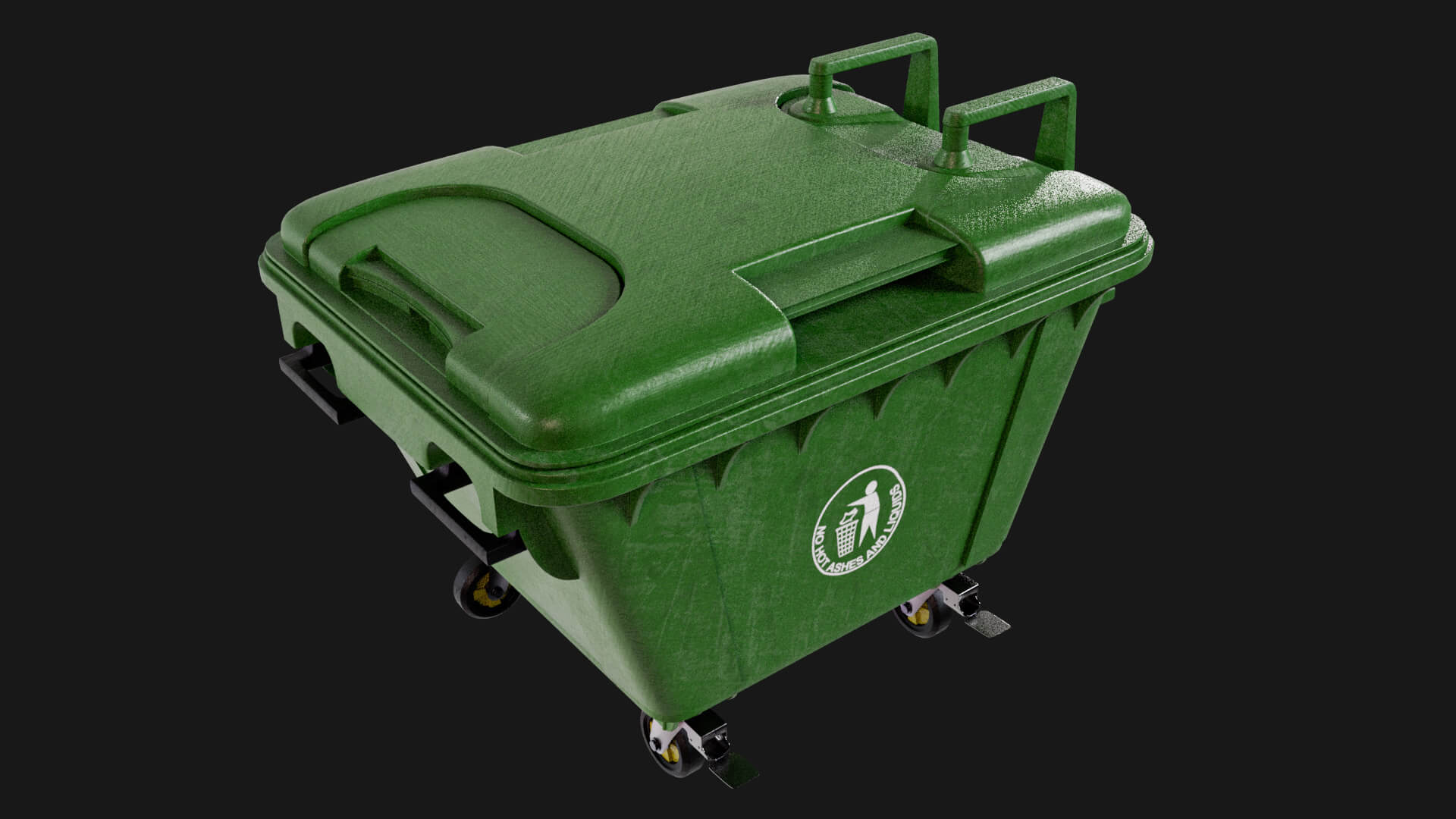 Dustbin Rigged PBR Unity UE V-Ray Arnold Textures Included 3D Model by ...