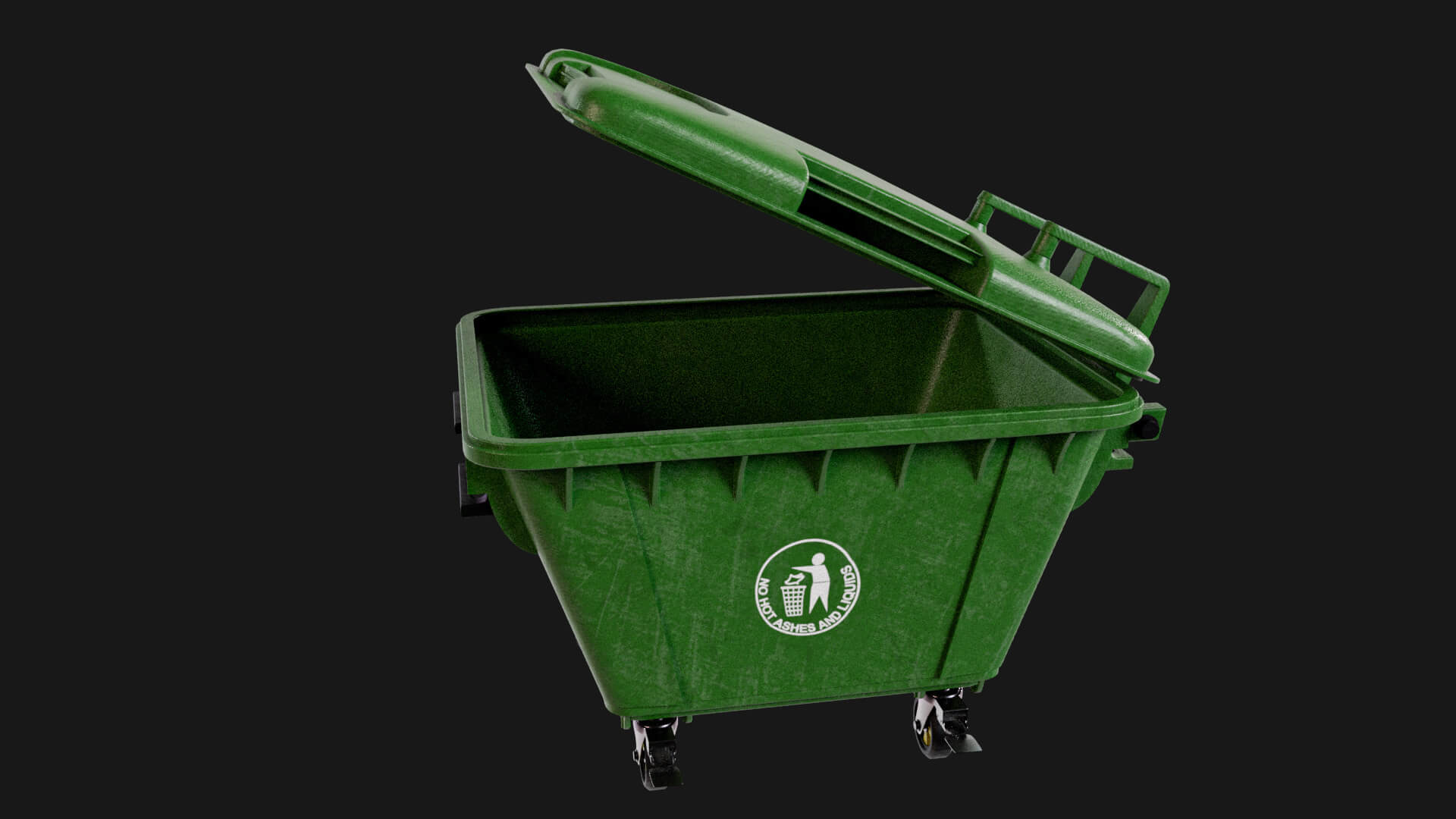 Dustbin Rigged PBR Unity UE V-Ray Arnold Textures Included 3D Model by ...