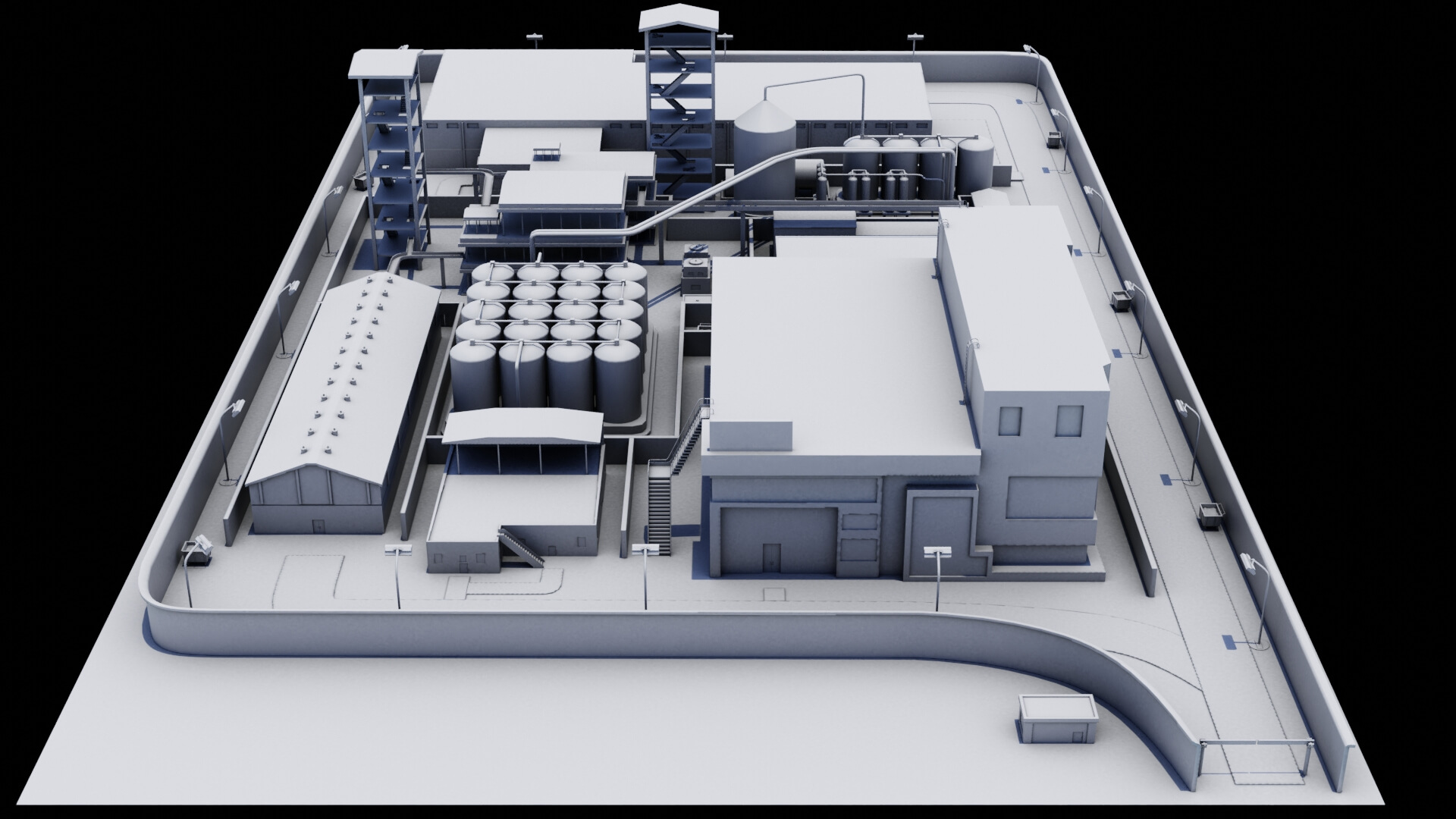 Factory Warehouse Exterior and Interior Game Ready With PBR - 3D Model ...