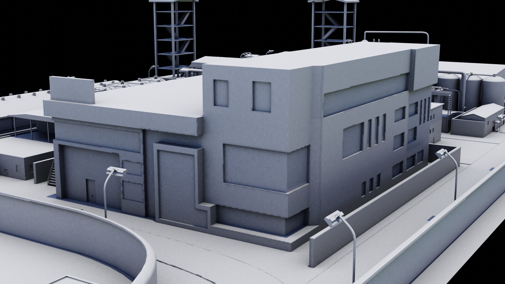 Factory Warehouse Exterior and Interior Game Ready With PBR - 3D Model ...