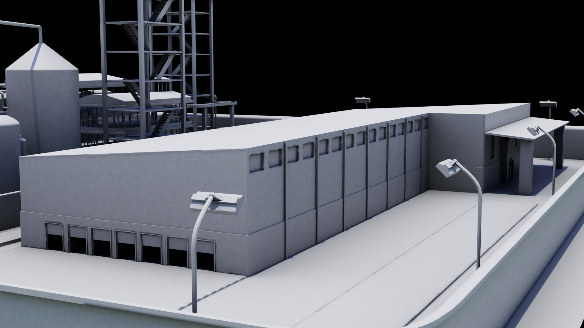 Factory Warehouse Exterior and Interior Game Ready With PBR - 3D Model ...