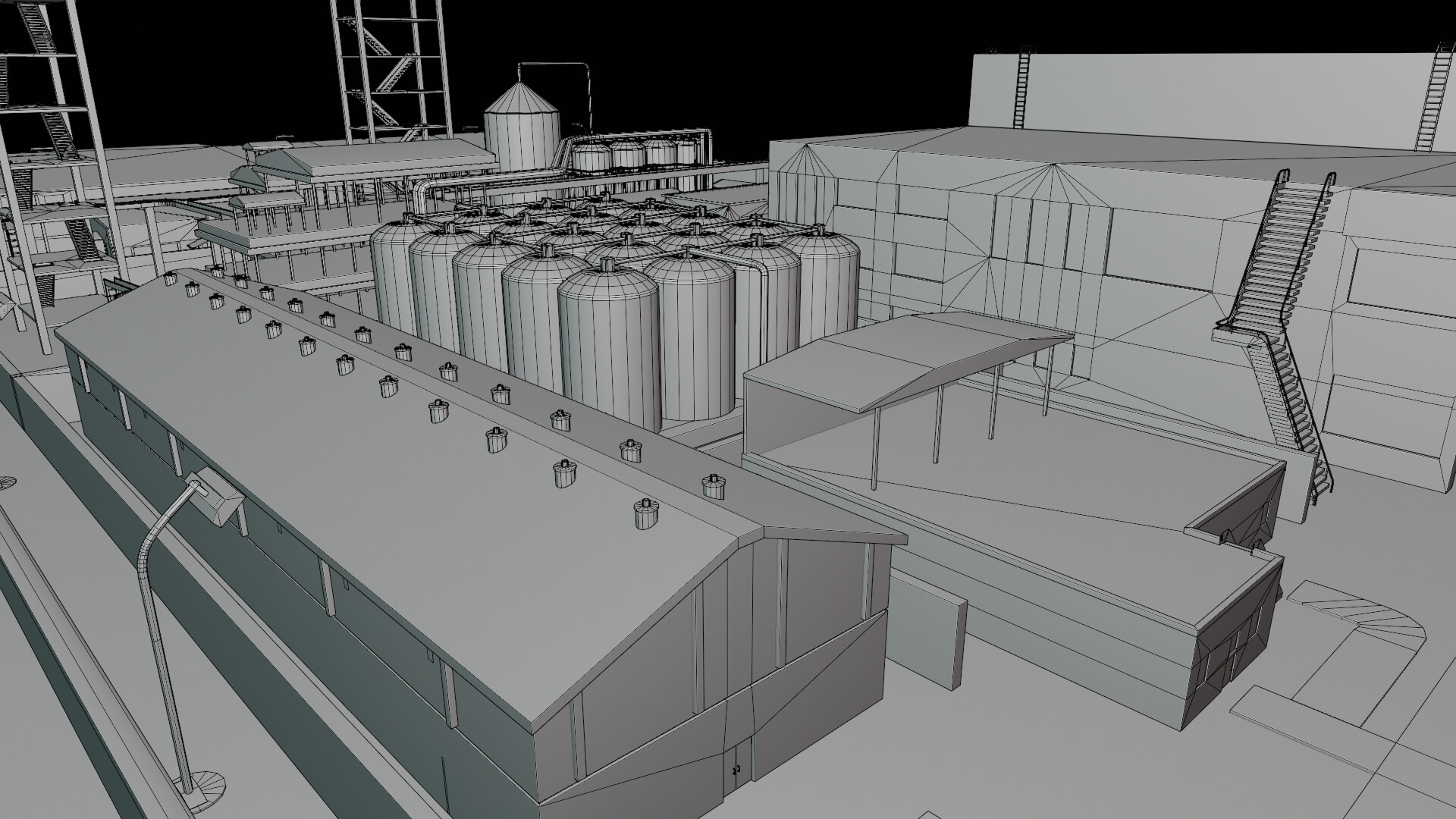 Factory Warehouse Exterior and Interior Game Ready With PBR - 3D Model ...
