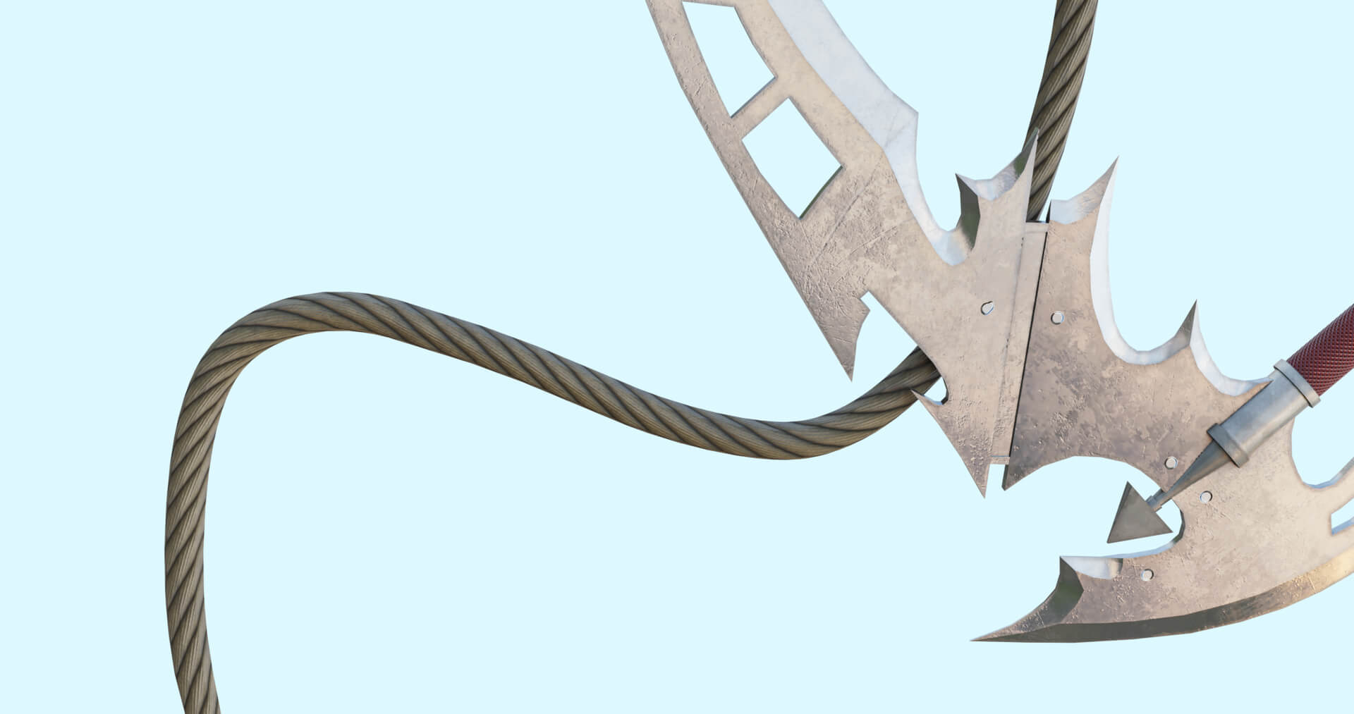 Flail Blade Weapon Game Ready PBR (Rope Version) - 3D Model by Eight Vertex
