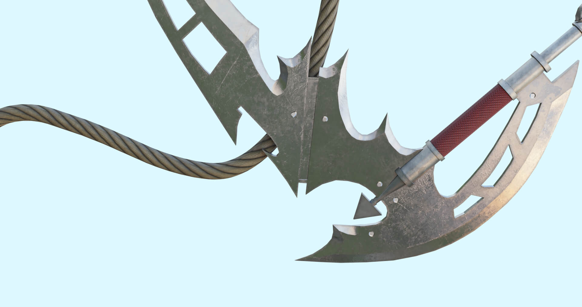 Flail Blade Weapon Game Ready PBR (Rope Version) - 3D Model by Eight Vertex