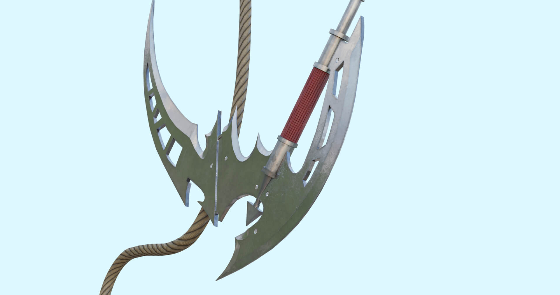 Flail Blade Weapon Game Ready PBR (Rope Version) - 3D Model by Eight Vertex
