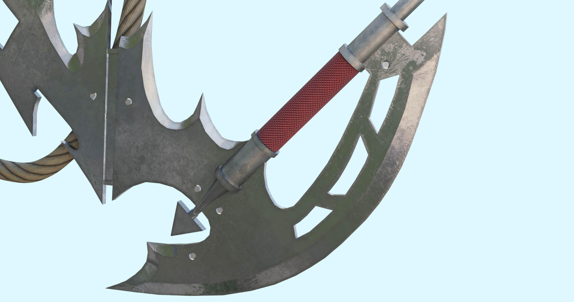 Flail Blade Weapon Game Ready PBR (Rope Version) - 3D Model by Eight Vertex