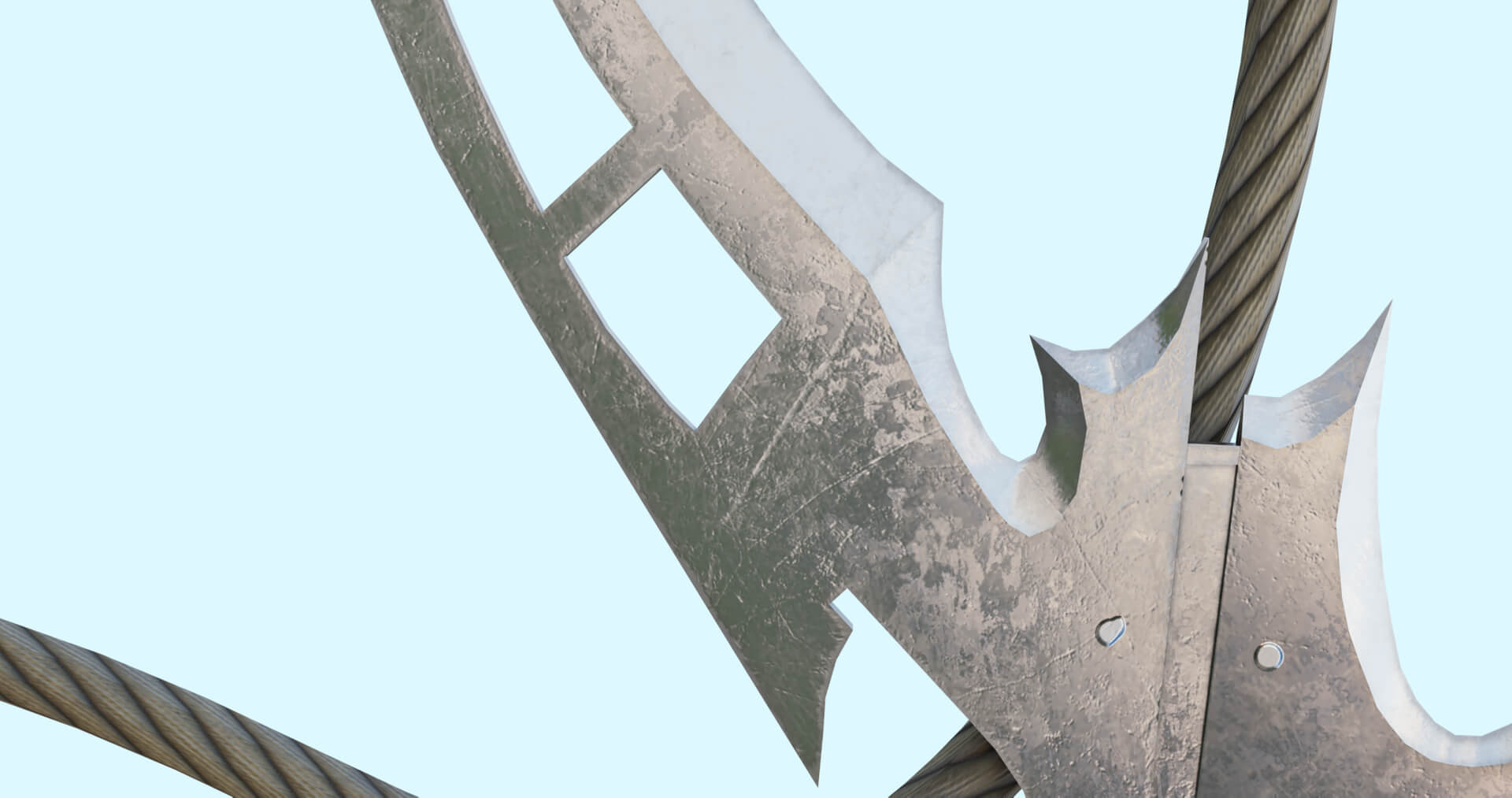 Flail Blade Weapon Game Ready PBR (Rope Version) - 3D Model by Eight Vertex