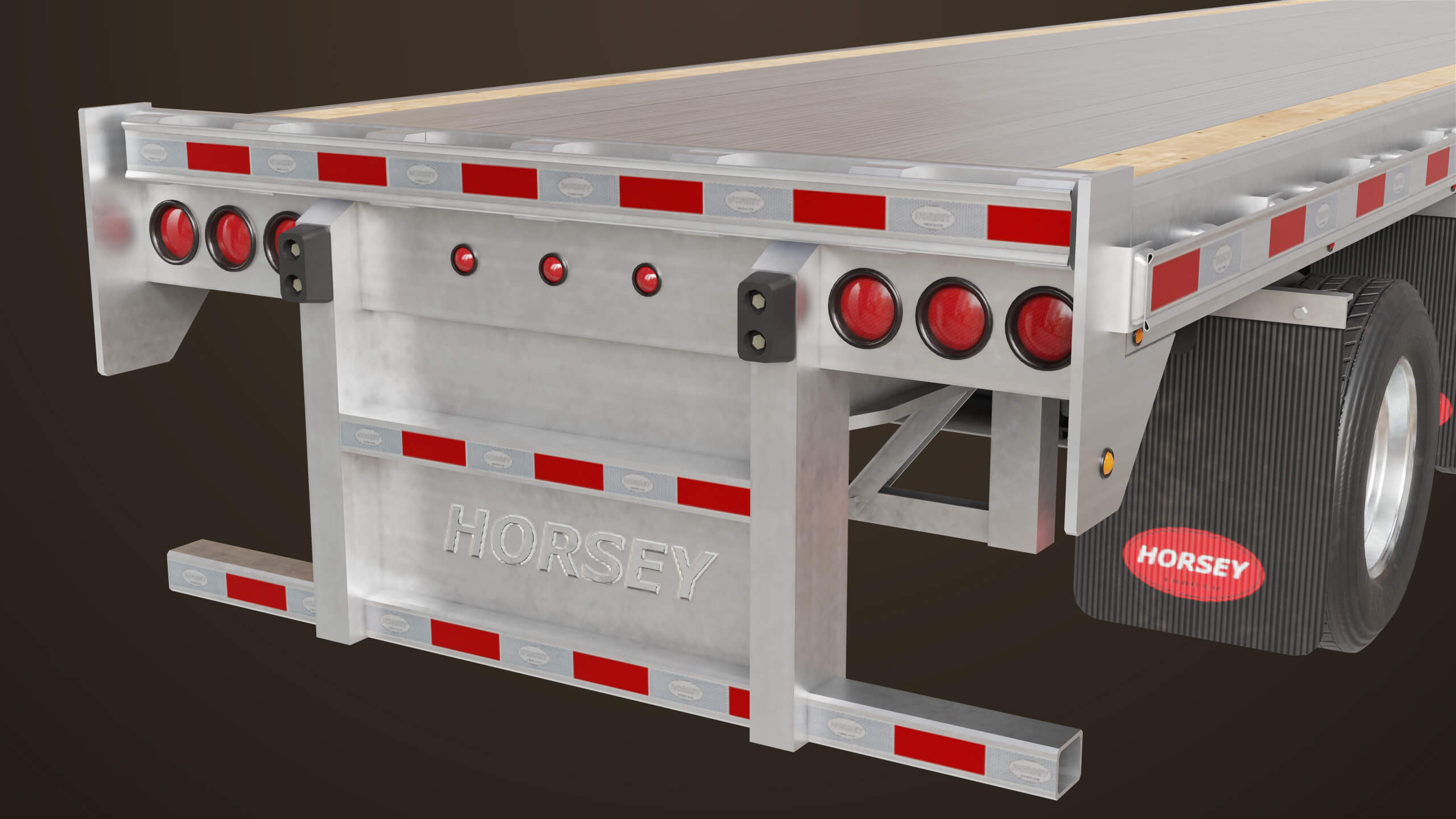 Flat Bed Trailer 05 Heavy Truck All PBR Unity UE Textures - 3D Model by ...