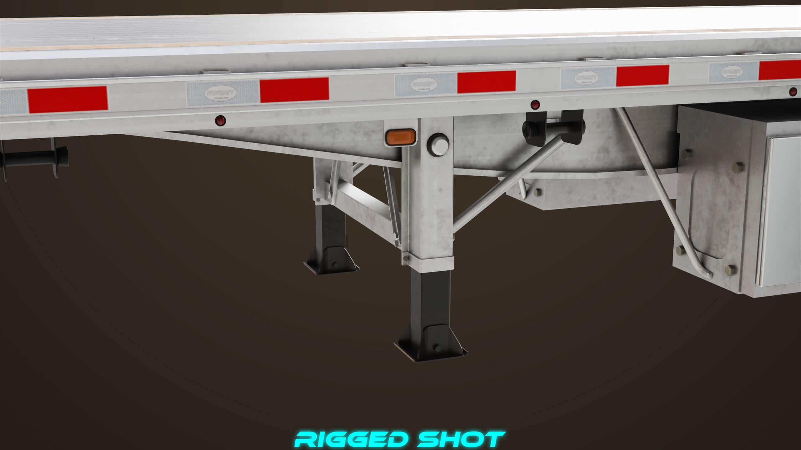 Flat Bed Trailer 05 Heavy Truck All PBR Unity UE Textures - 3D Model by ...