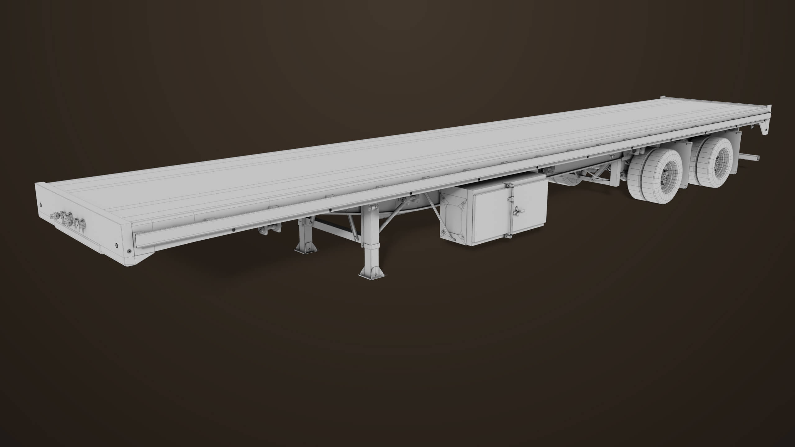 Flat Bed Trailer 05 Heavy Truck All PBR Unity UE Textures - 3D Model by ...