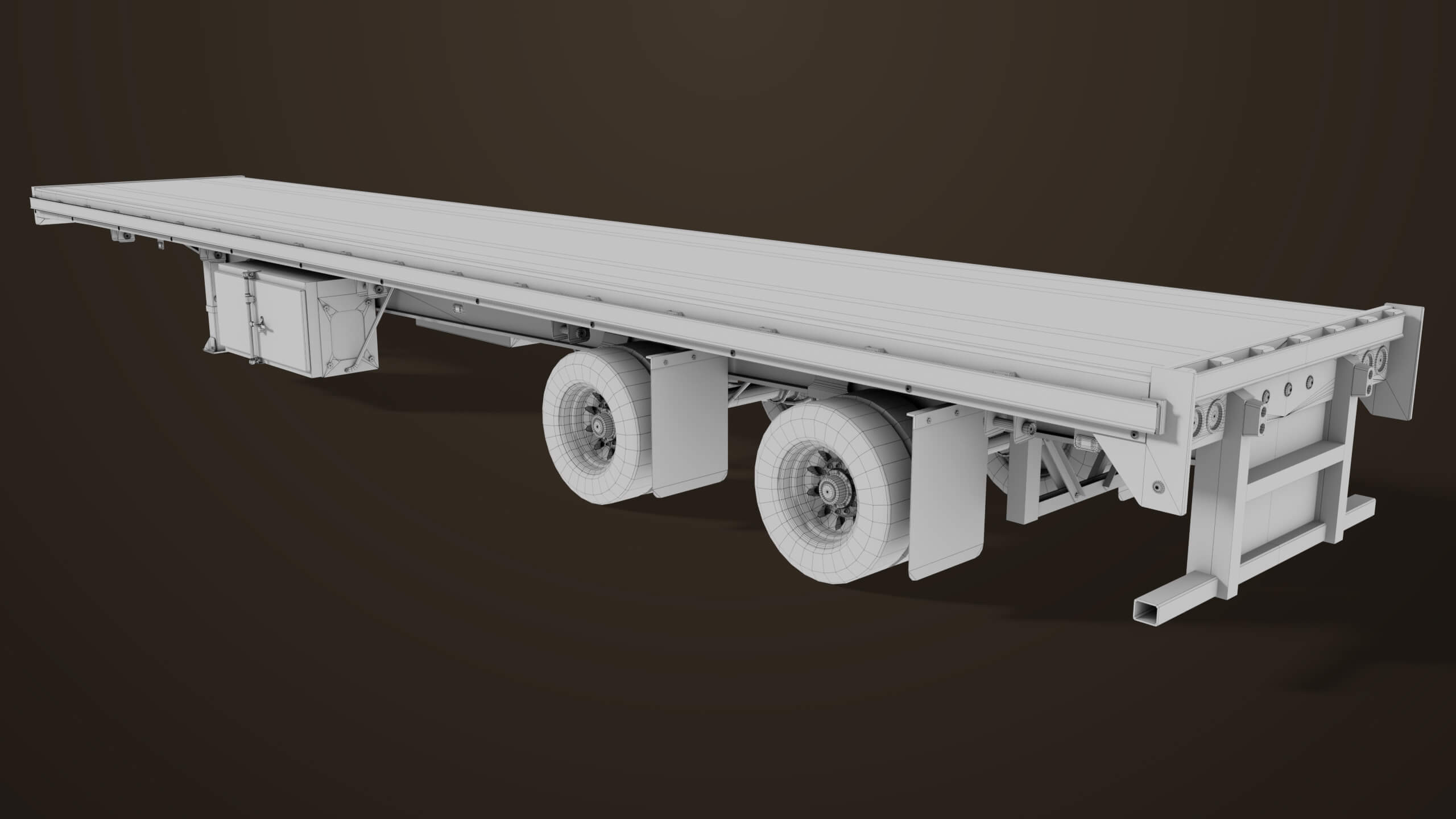 Flat Bed Trailer 05 Heavy Truck All PBR Unity UE Textures - 3D Model by ...