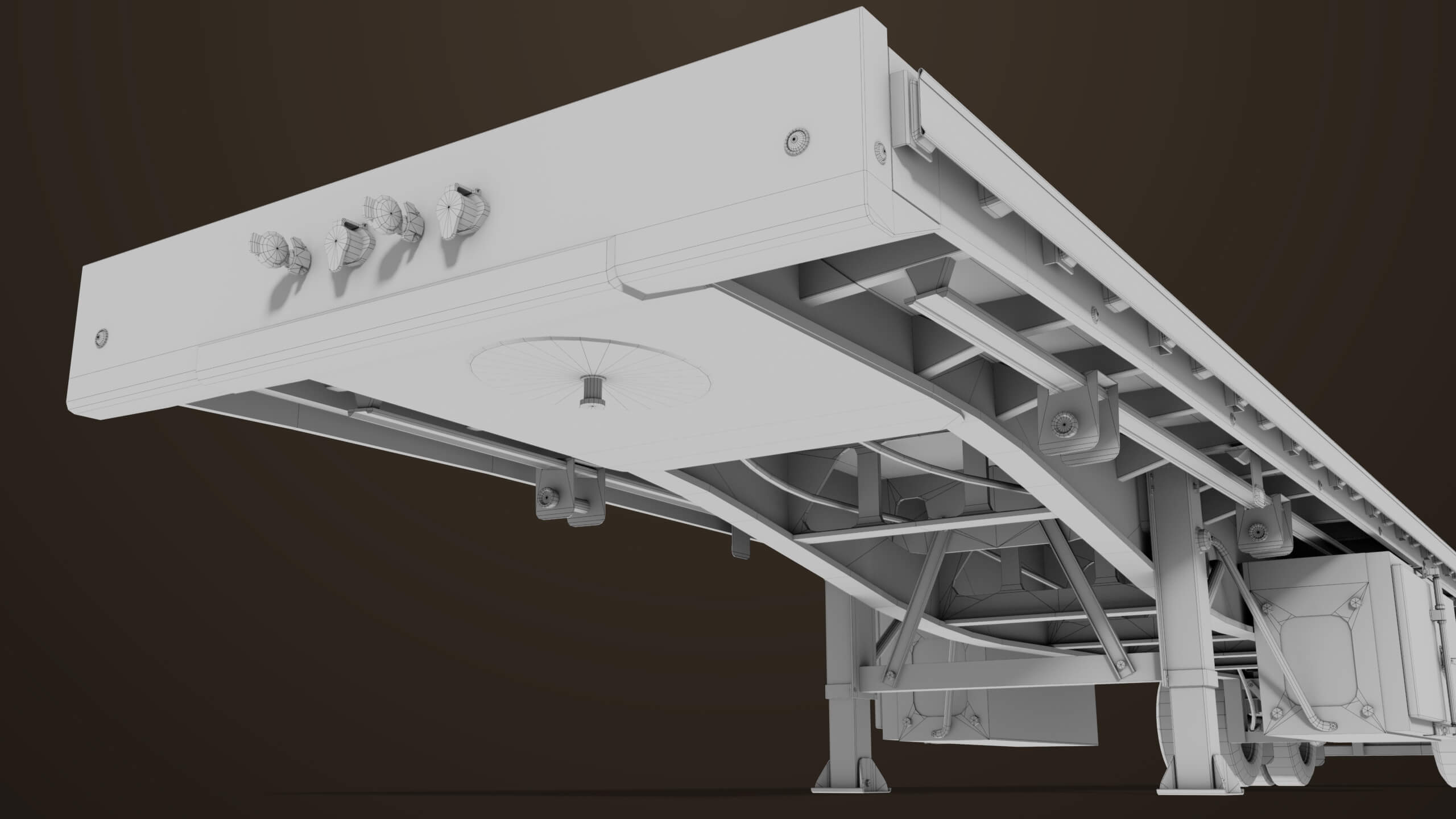 Flat Bed Trailer 05 Heavy Truck All PBR Unity UE Textures - 3D Model by ...