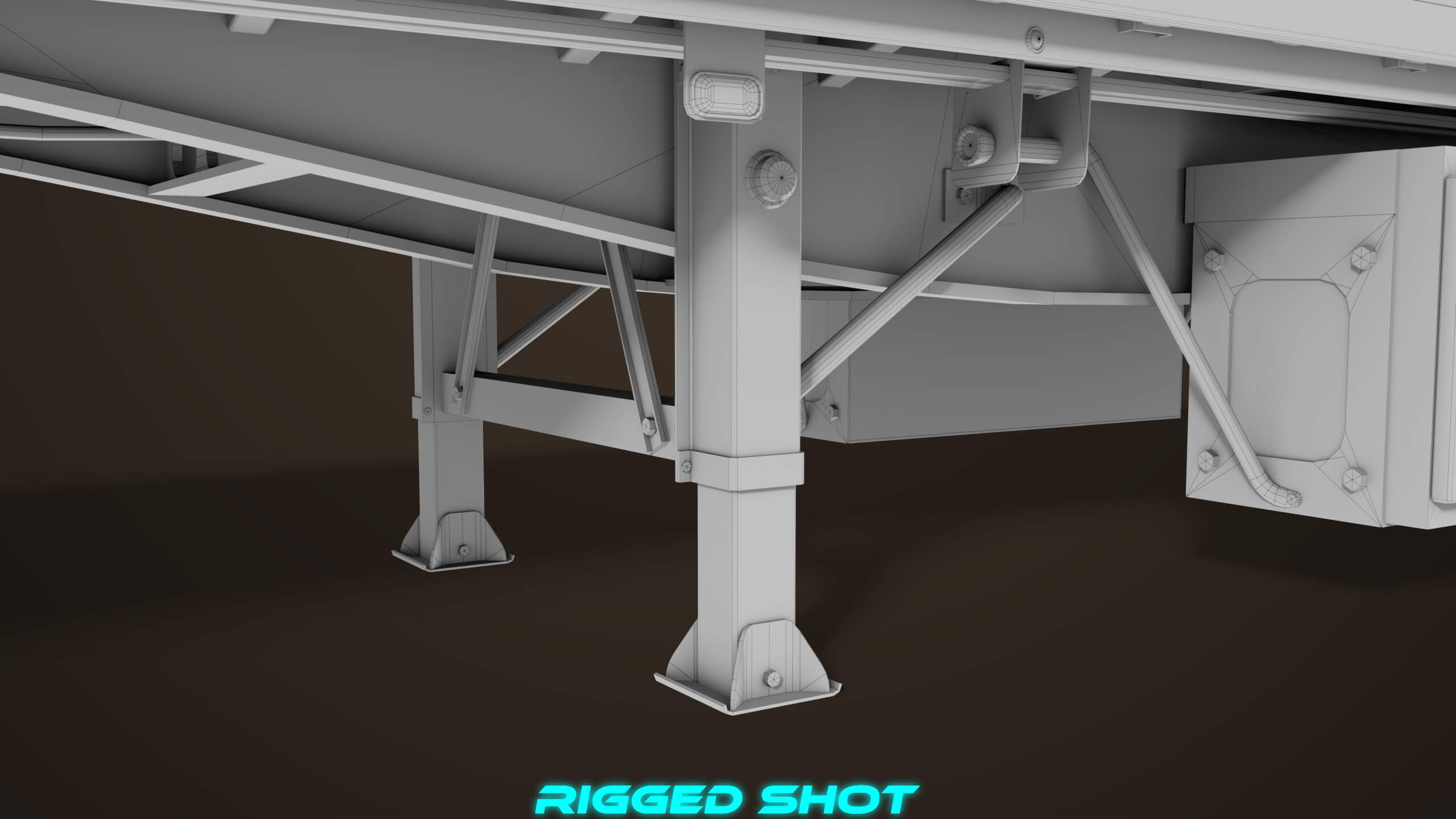 Flat Bed Trailer 05 Heavy Truck All PBR Unity UE Textures - 3D Model by ...