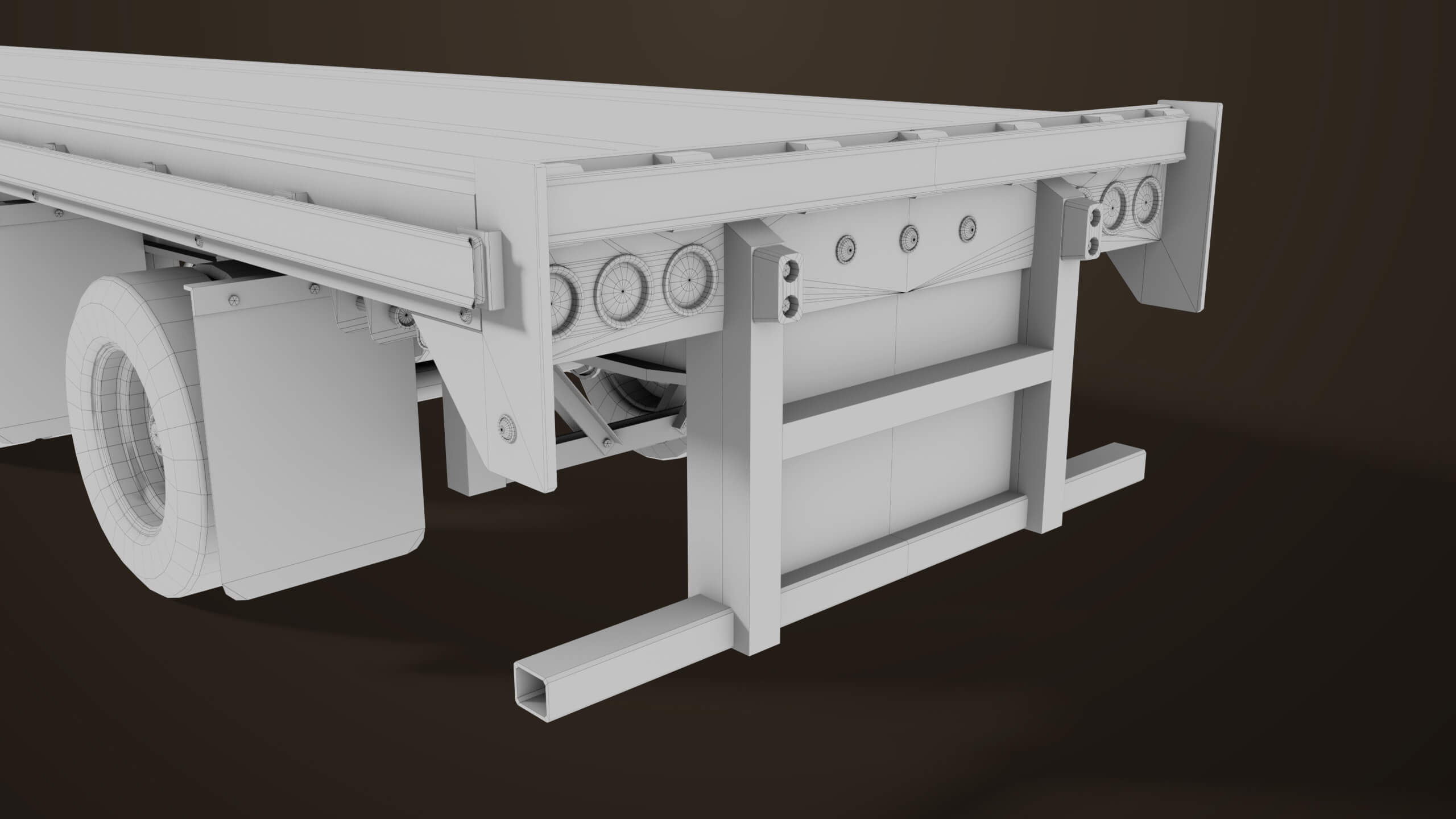 Flat Bed Trailer 05 Heavy Truck All PBR Unity UE Textures - 3D Model by ...