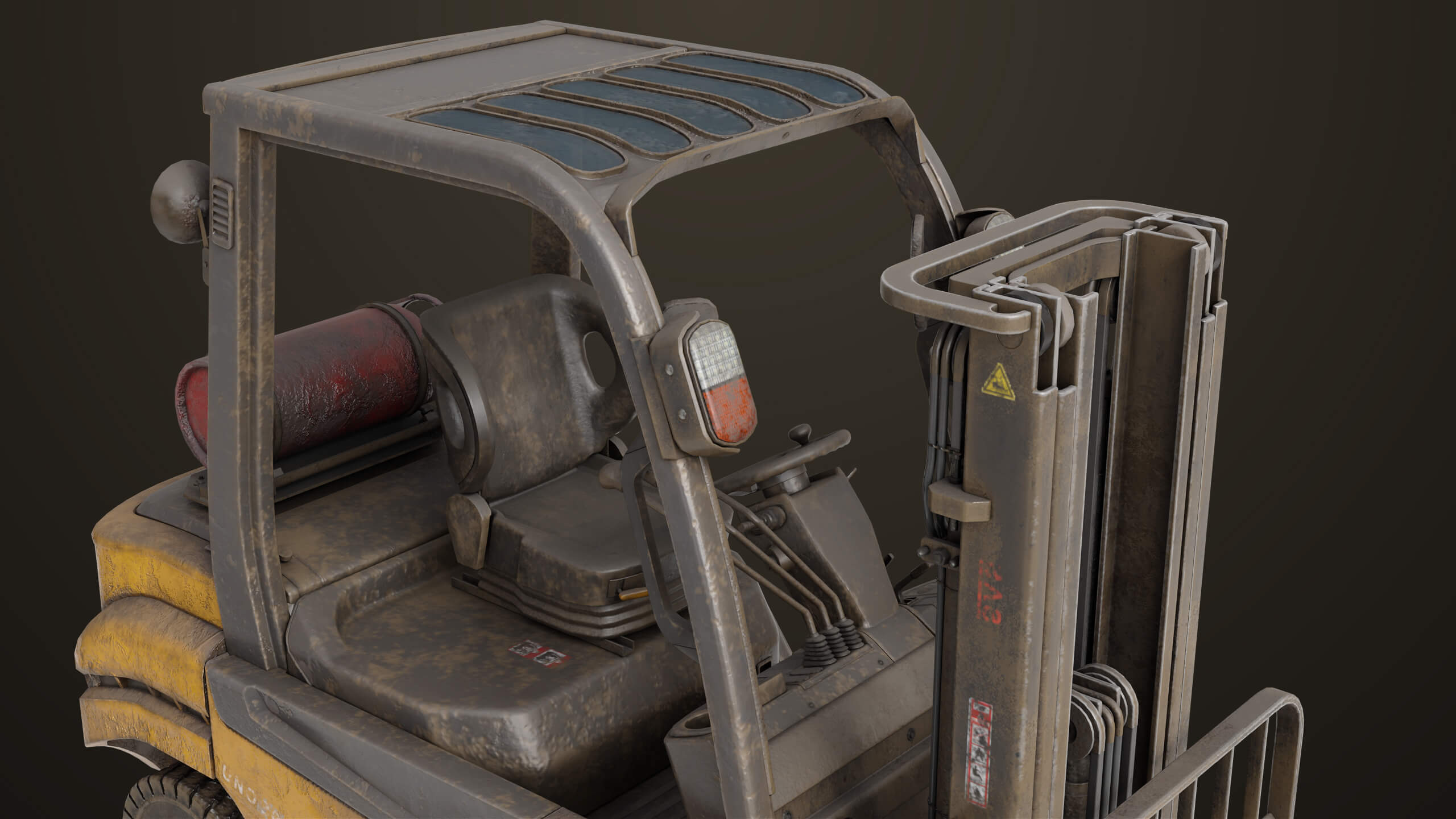 Forklift Truck 02 Old Dusty Rigged PBR - 3D Model by Eight Vertex