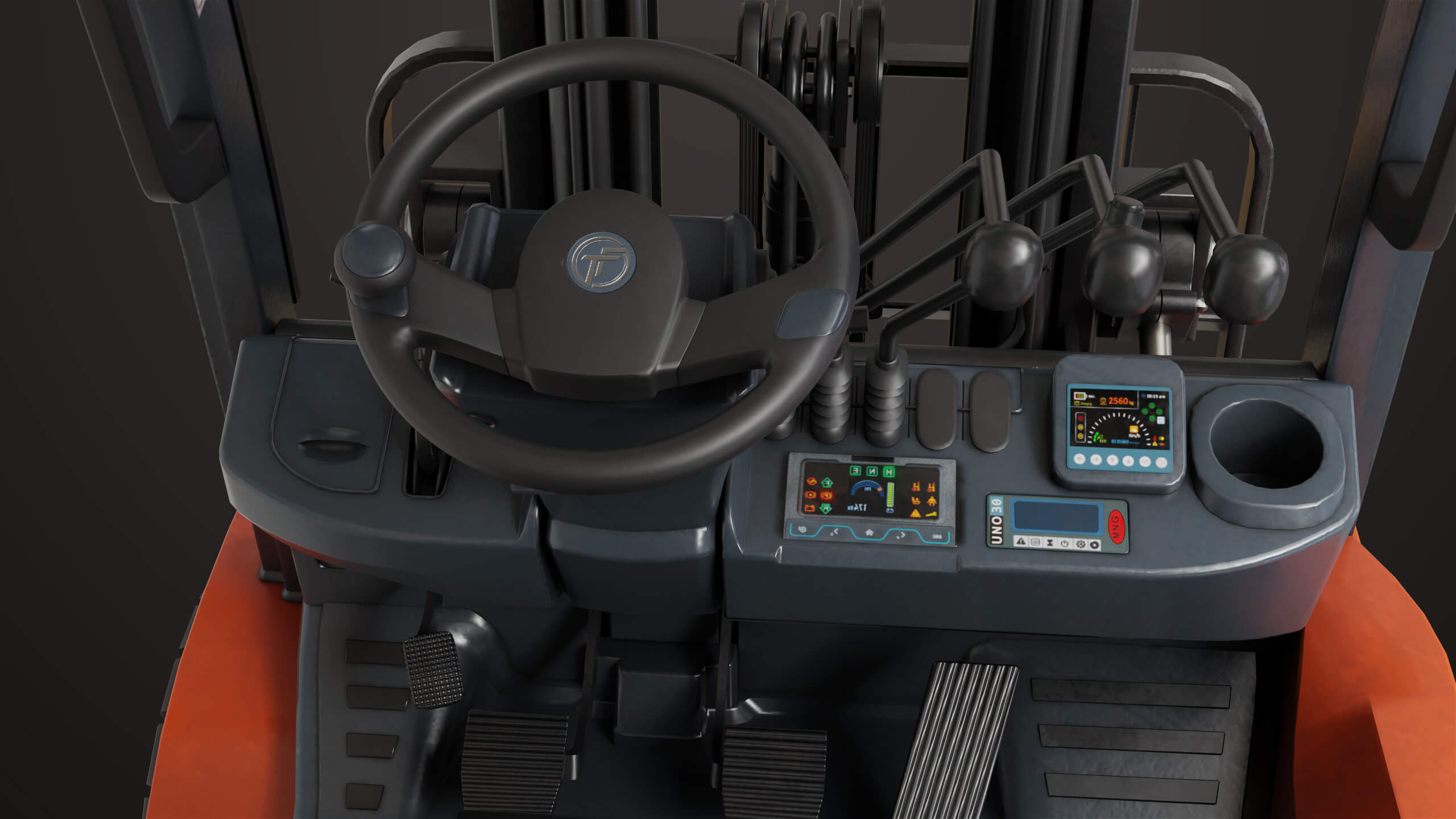 Forklift Truck 02 Orange All PBR Unity UE Textures - 3D Model by Eight Vertex