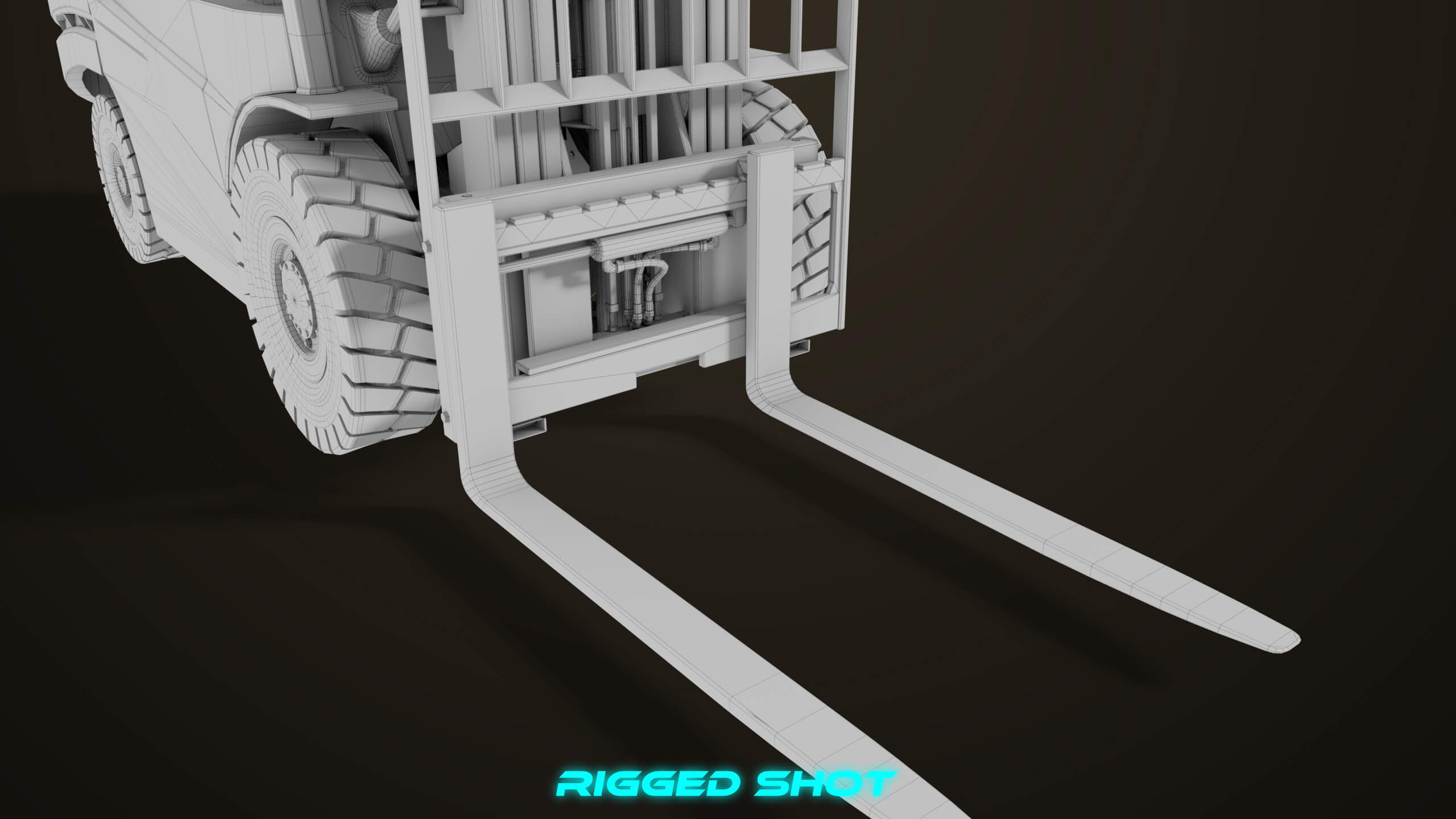 Forklift Truck 02 Yellow Rigged All PBR Unity UE Textures - 3D Model by ...