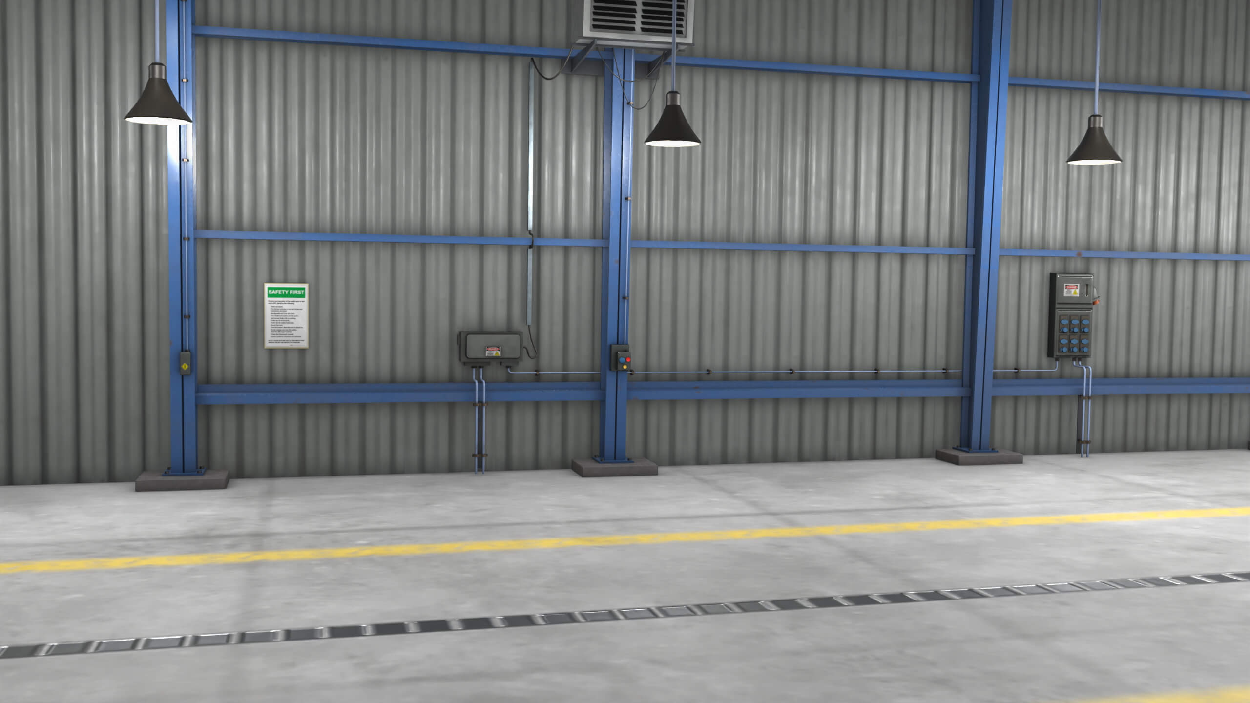 Garage Interior 01 All PBR Unity UE Textures Included - 3D Model by ...