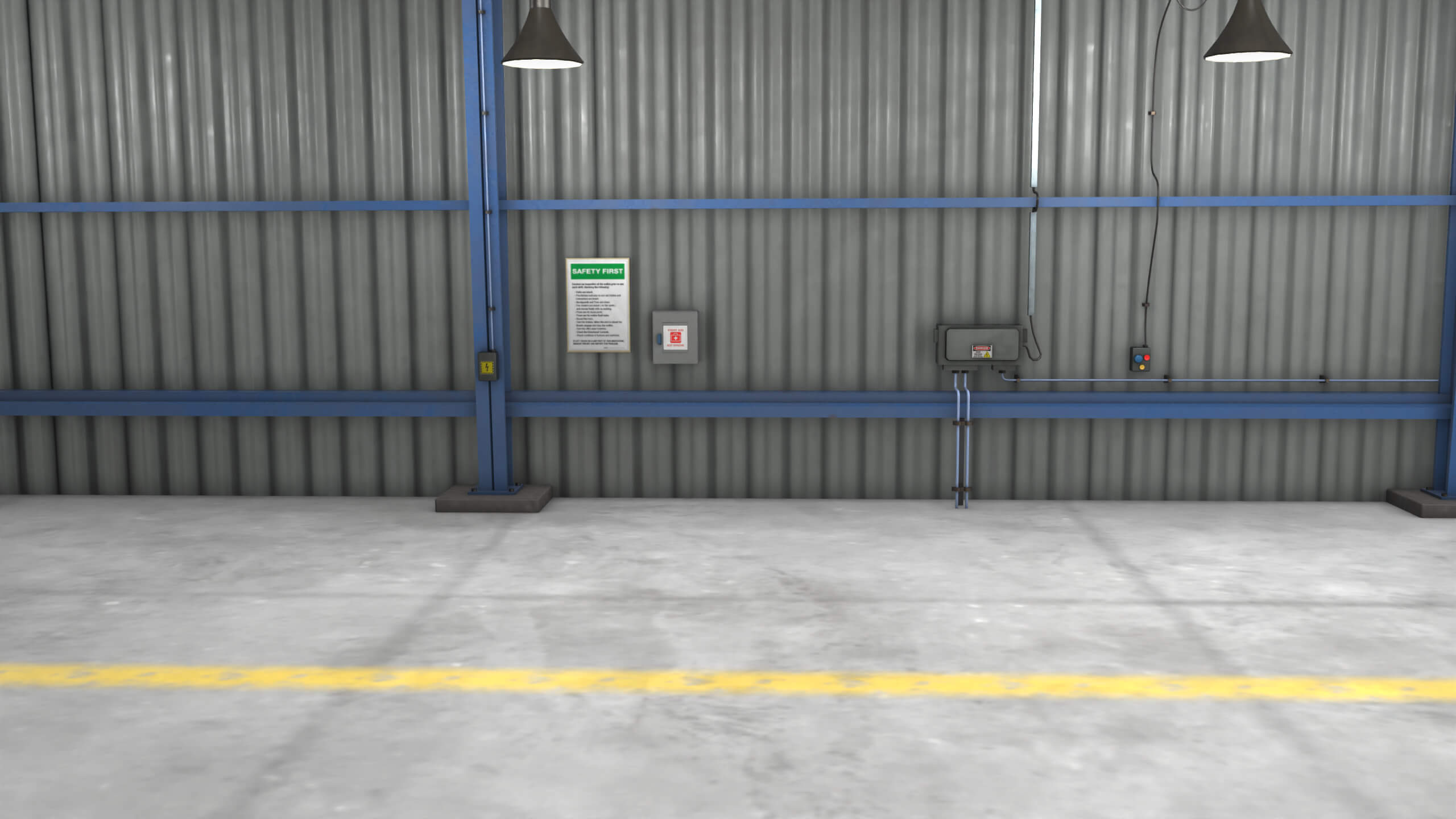 Garage Interior 01 All PBR Unity UE Textures Included - 3D Model by ...