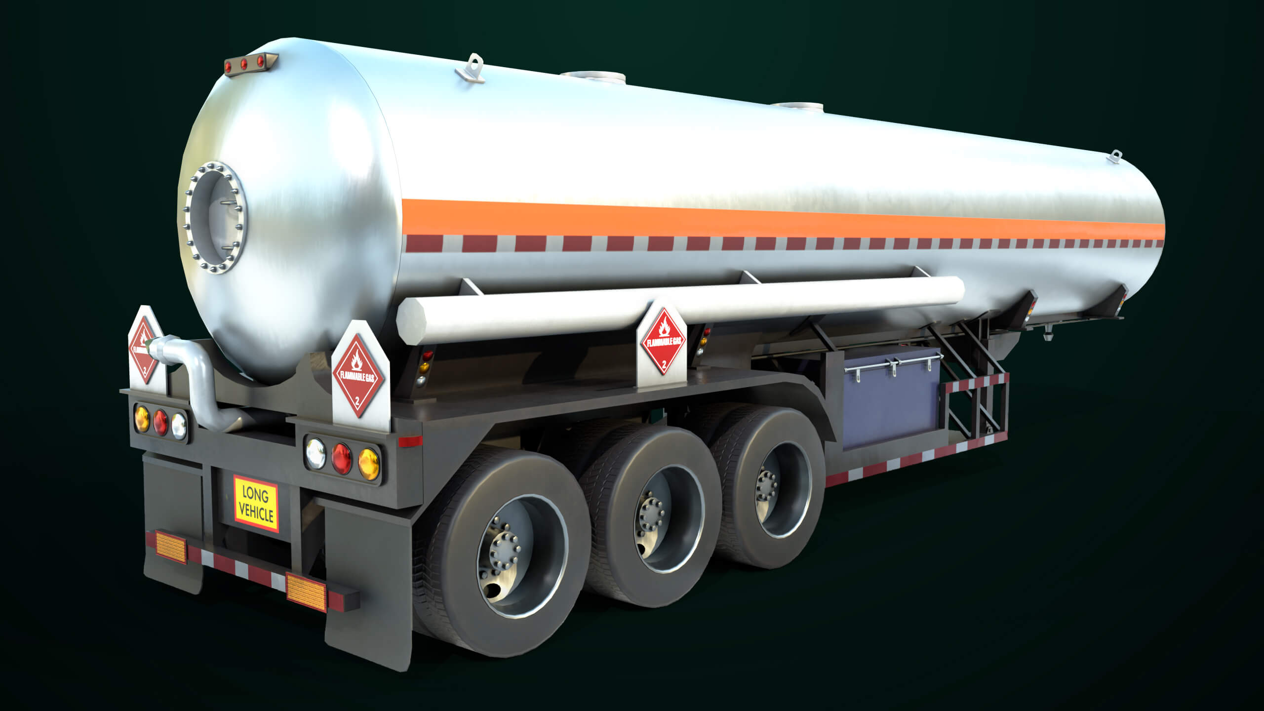 Gas Tank Trailer 04 for Heavy Truck PBR - 3D Model by Eight Vertex