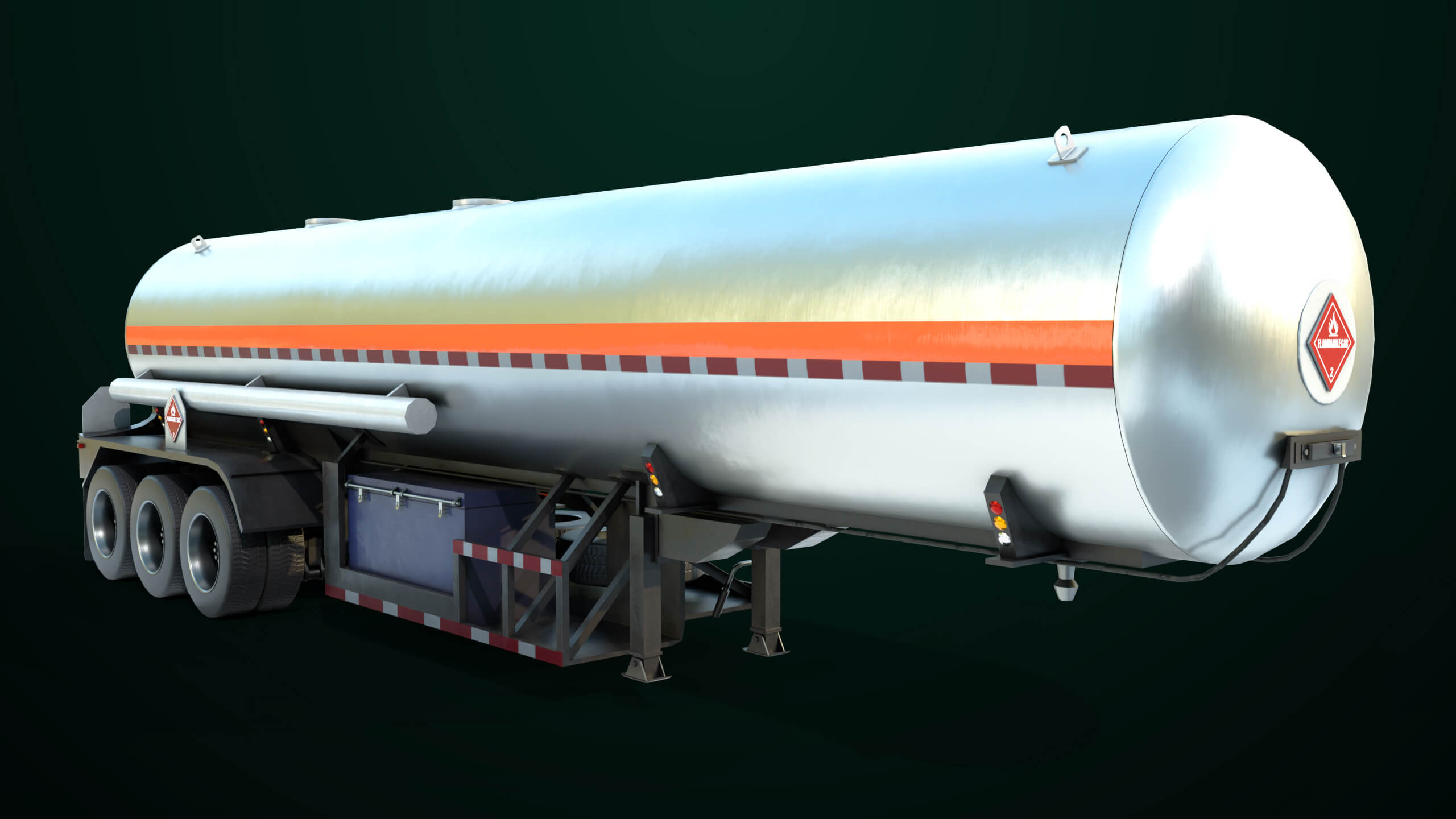 Gas Tank Trailer 04 for Heavy Truck PBR - 3D Model by Eight Vertex