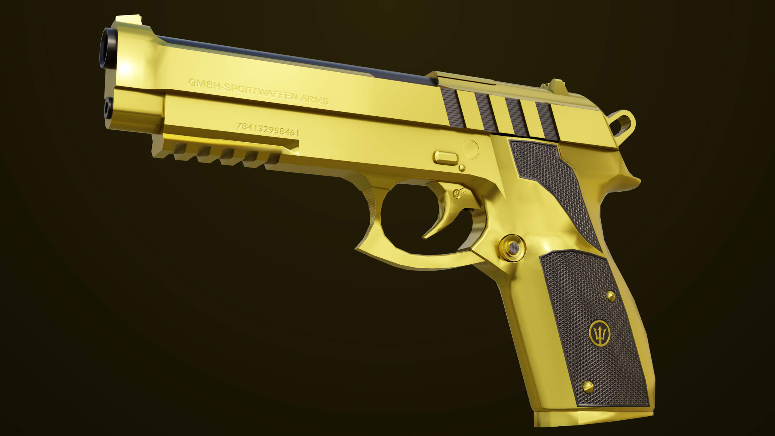 Golden Pistol 01 All PBR Unity UE Textures Included - 3D Model by Eight ...