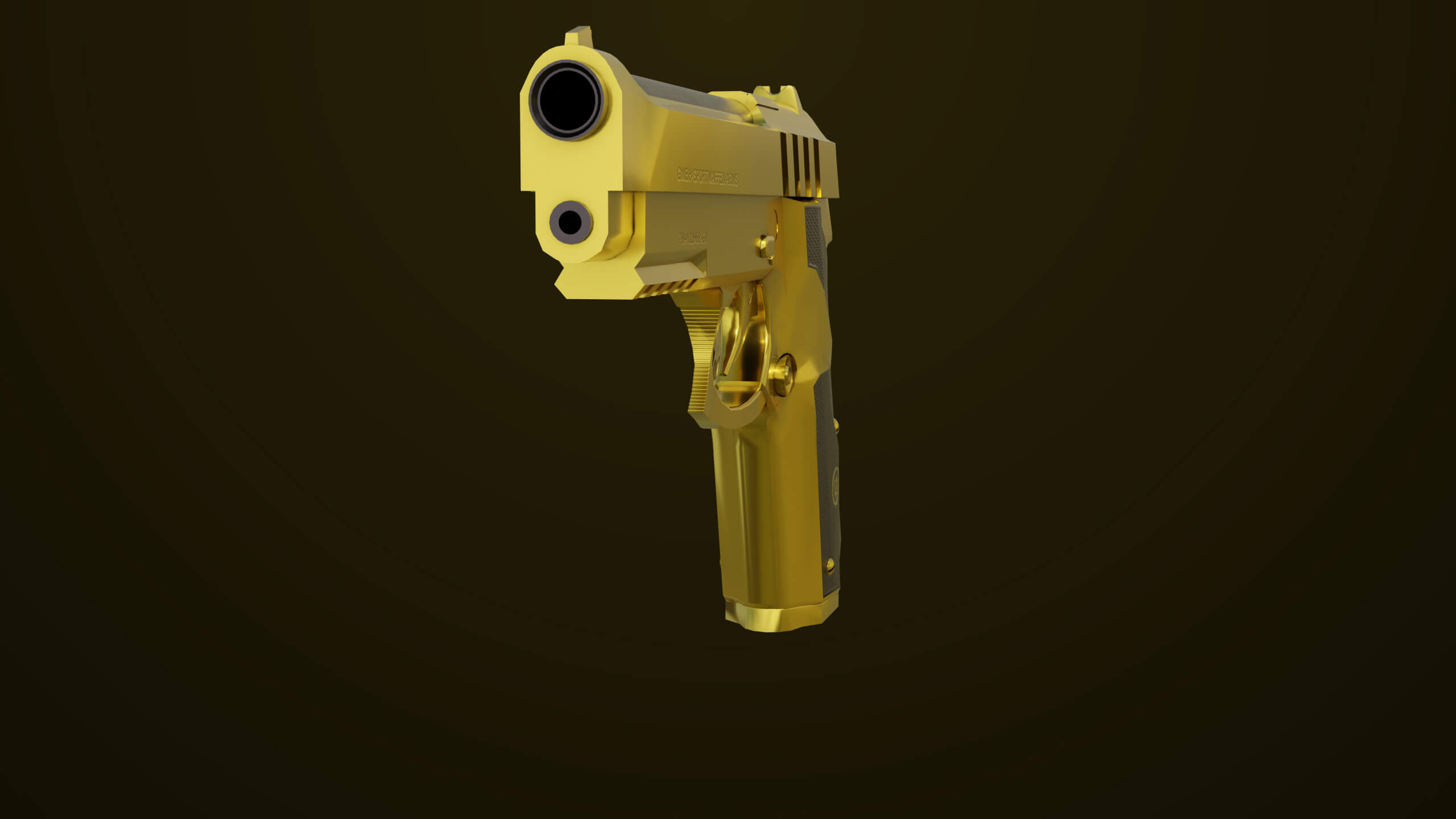 Golden Pistol 01 All PBR Unity UE Textures Included - 3D Model by Eight ...